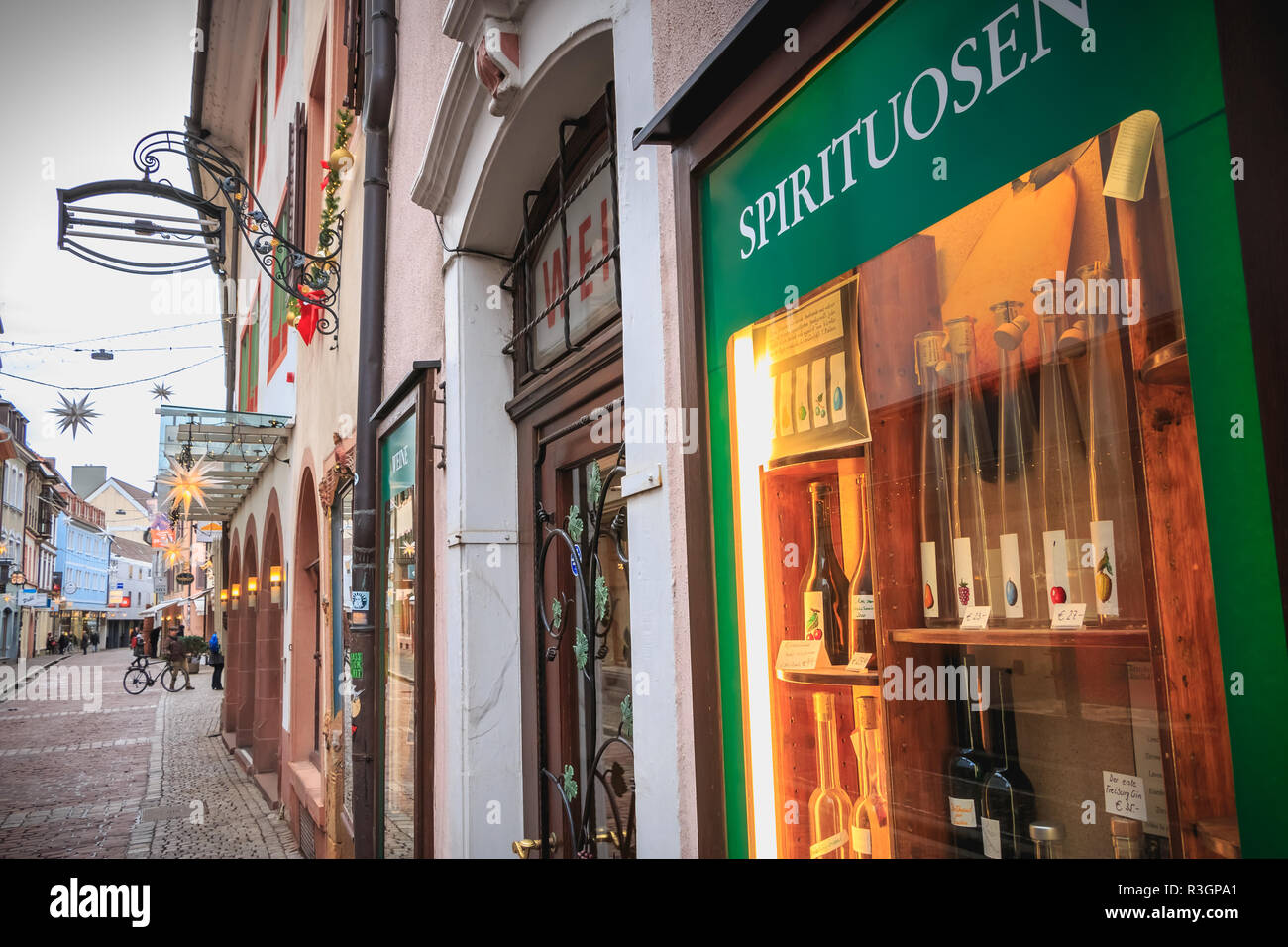 Freiburg im Breisgau, Germany - December 31, 2017: People walking on a ...