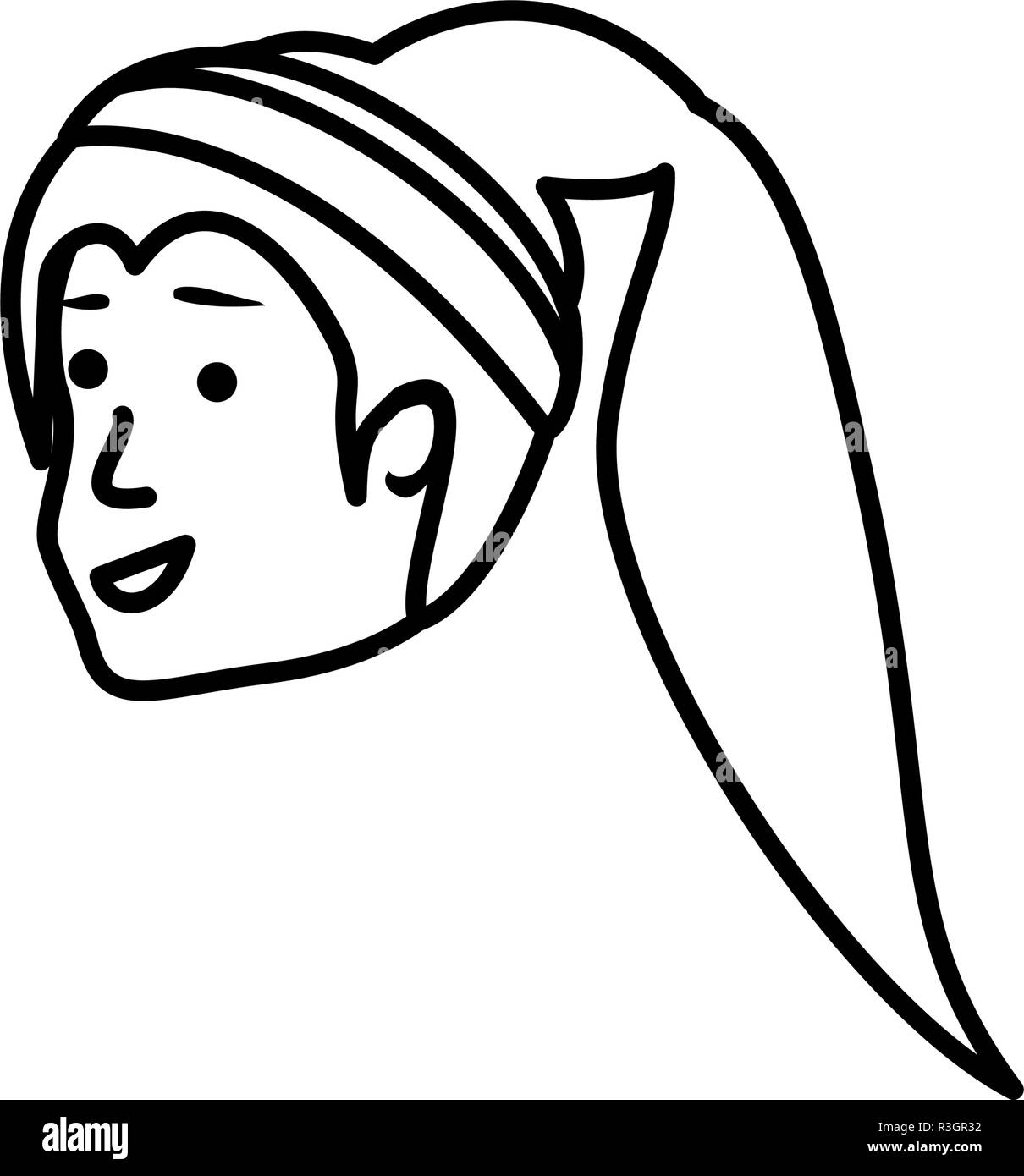 head young woman avatar character vector illustration design Stock ...