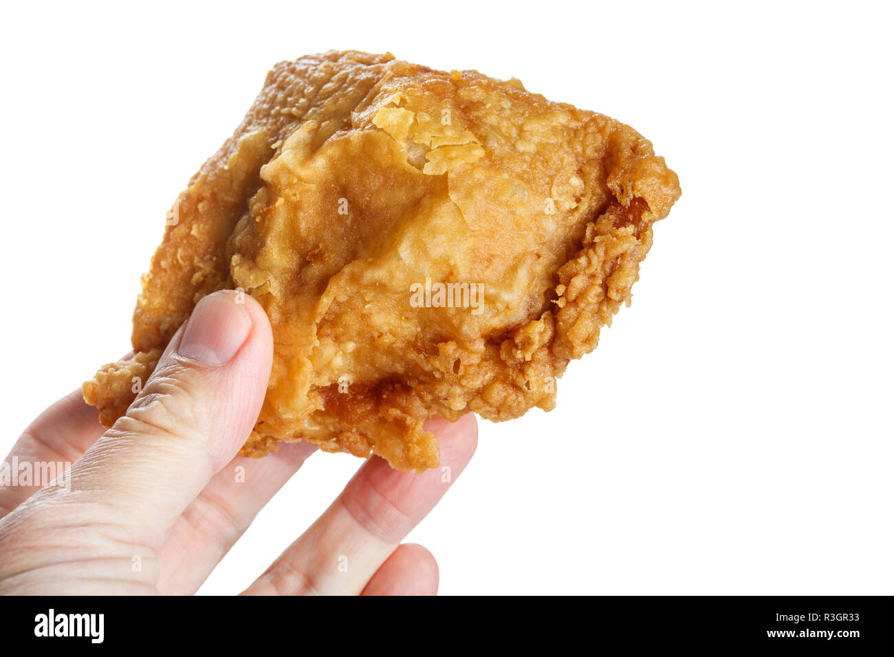 crunchy fried chicken isolated on white background Stock Photo - Alamy