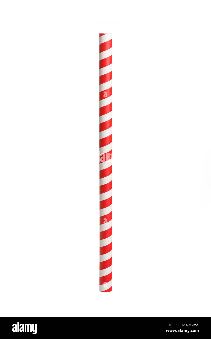 paper drinking straw with red and white stripes Stock Photo - Alamy