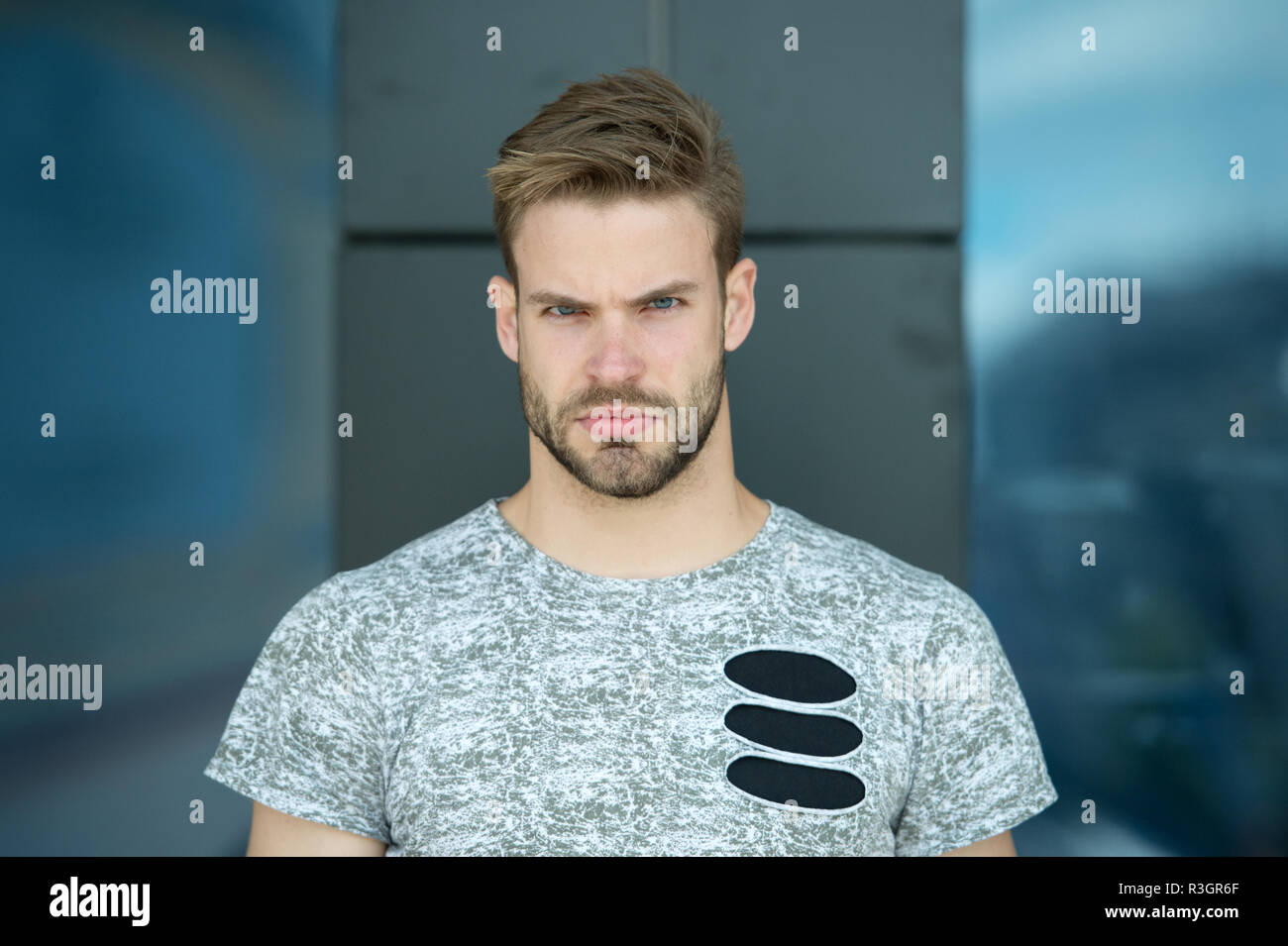 Metrosexual concept. Guy bearded attractive care about style and ...