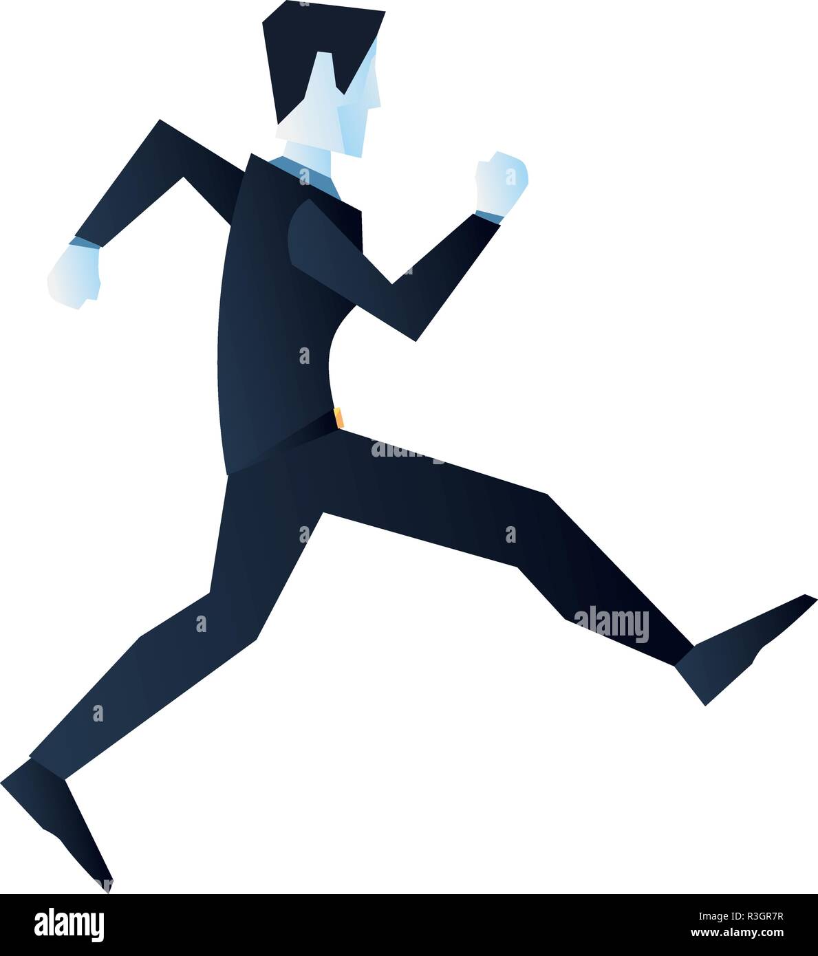 businessman character running to success vector illustration Stock ...