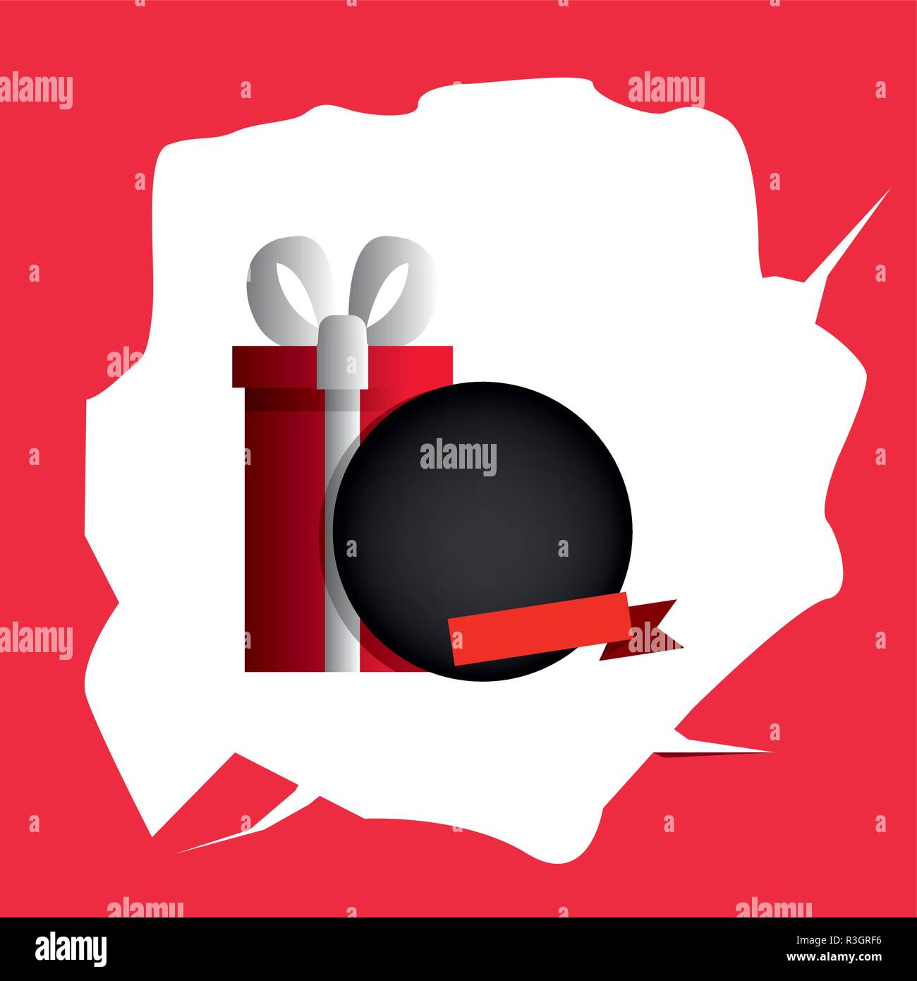 gift box label on white background vector illustration Stock Vector ...