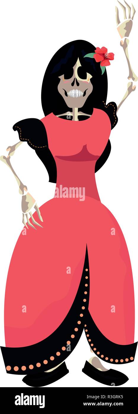 traditional catrina character day of the dead vector illustration Stock ...