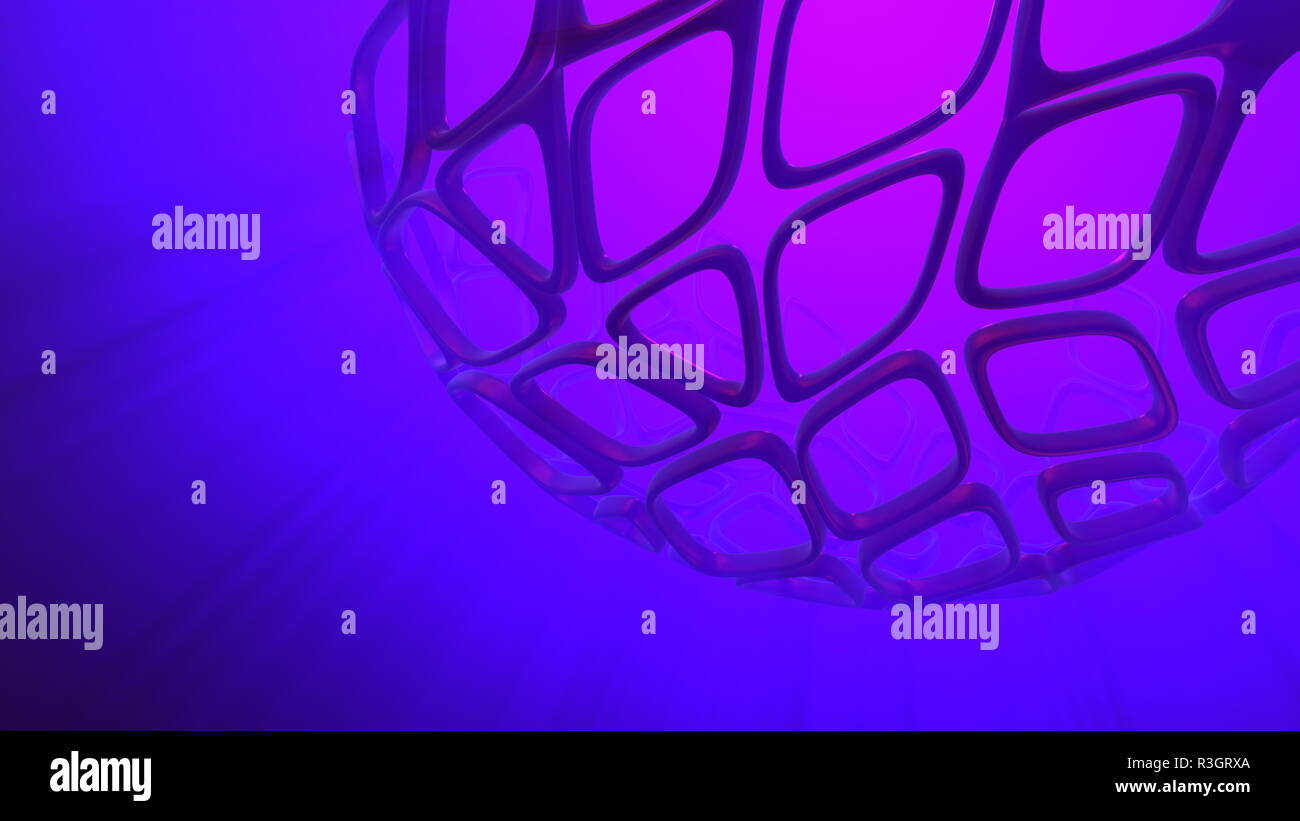 Abstract 3d rendering concept of high poly sphere with chaotic mesh ...