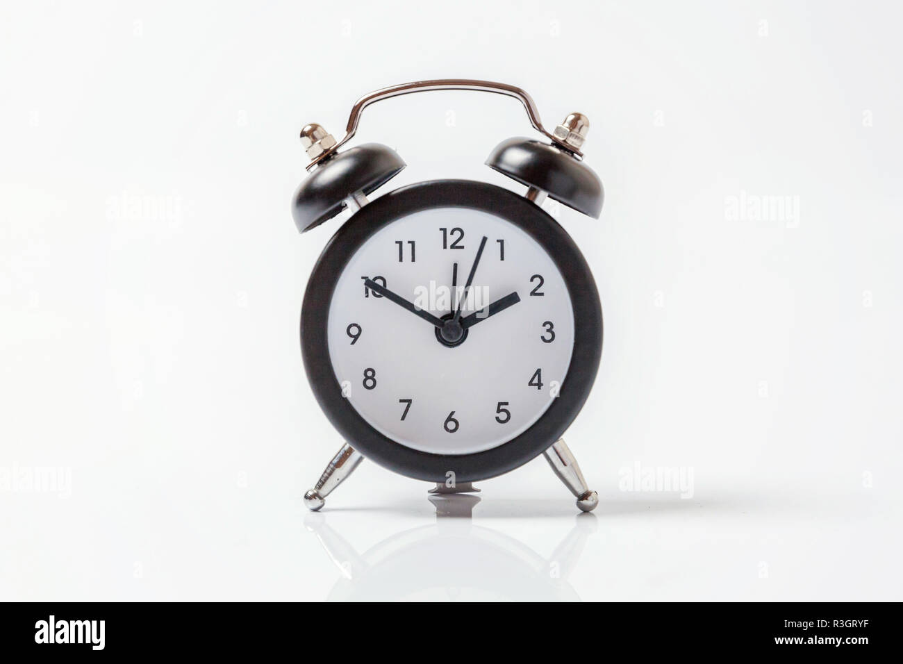 Ringing twin bell vintage classic alarm clock Isolated on white ...