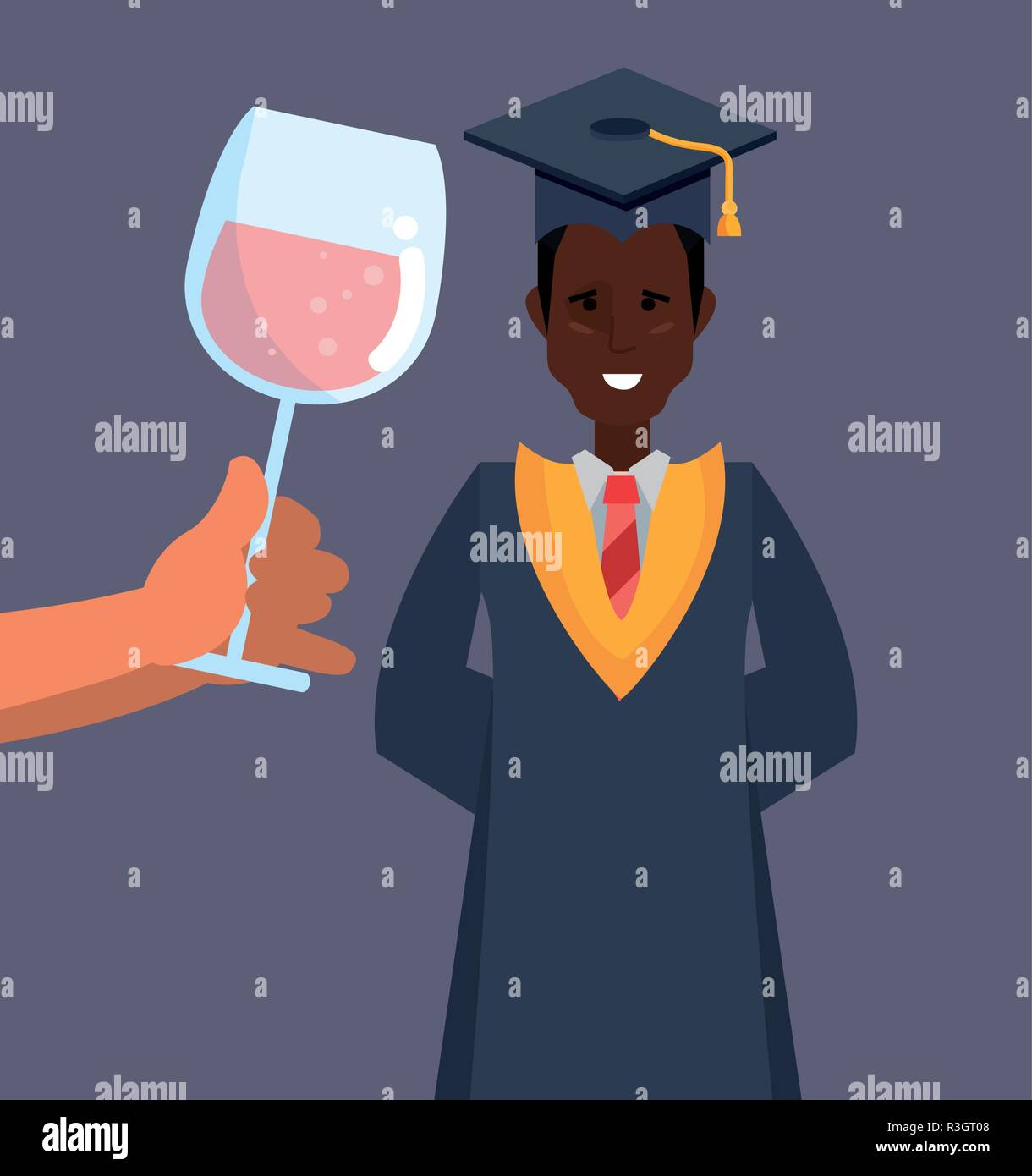 graduate man and drink graduation school celebration vector ...