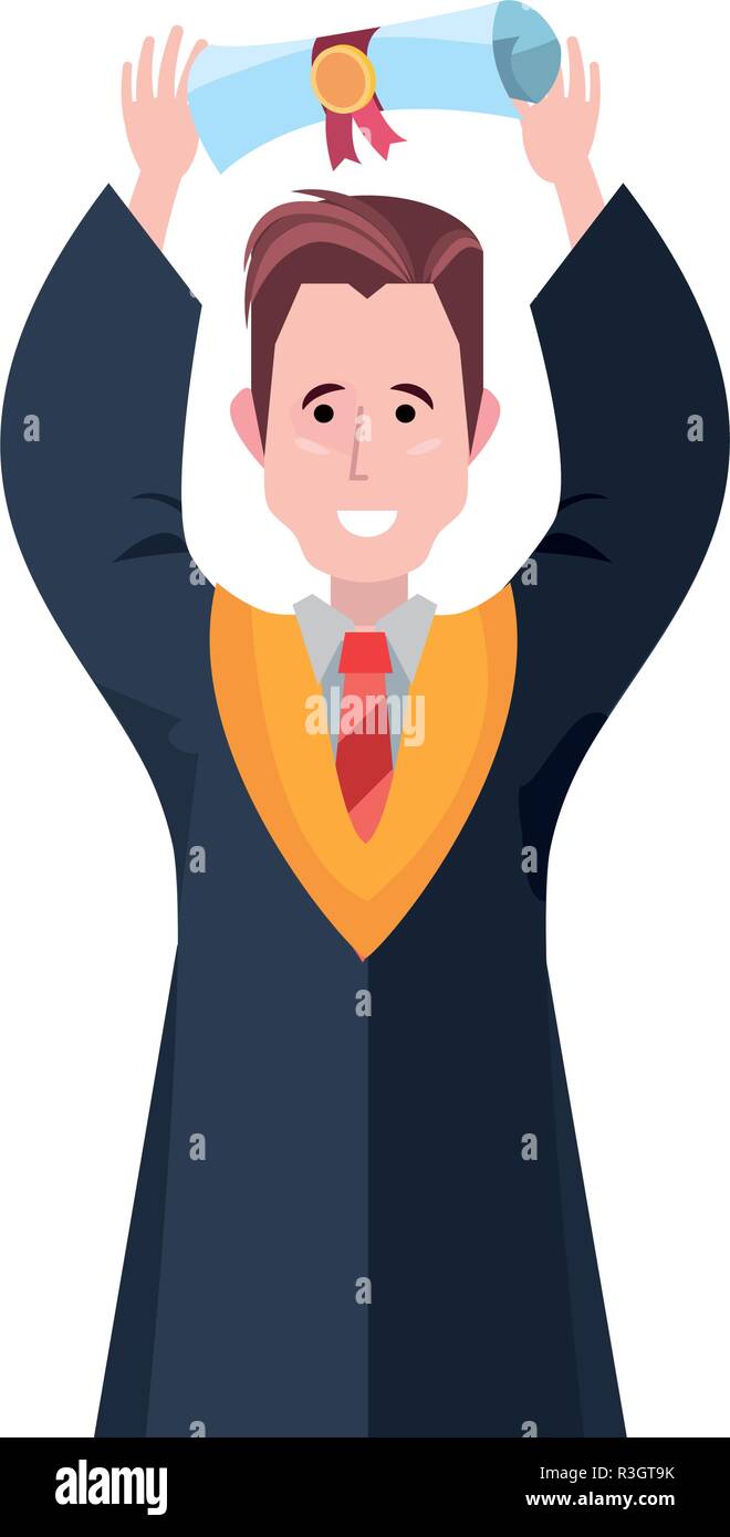 Graduate man holding school Stock Vector Images - Alamy