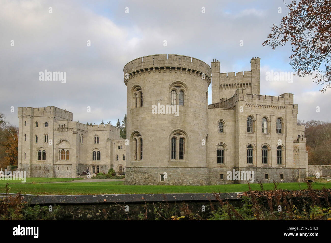 A Norman-revival style castle, Gosford Castle built from granite in ...