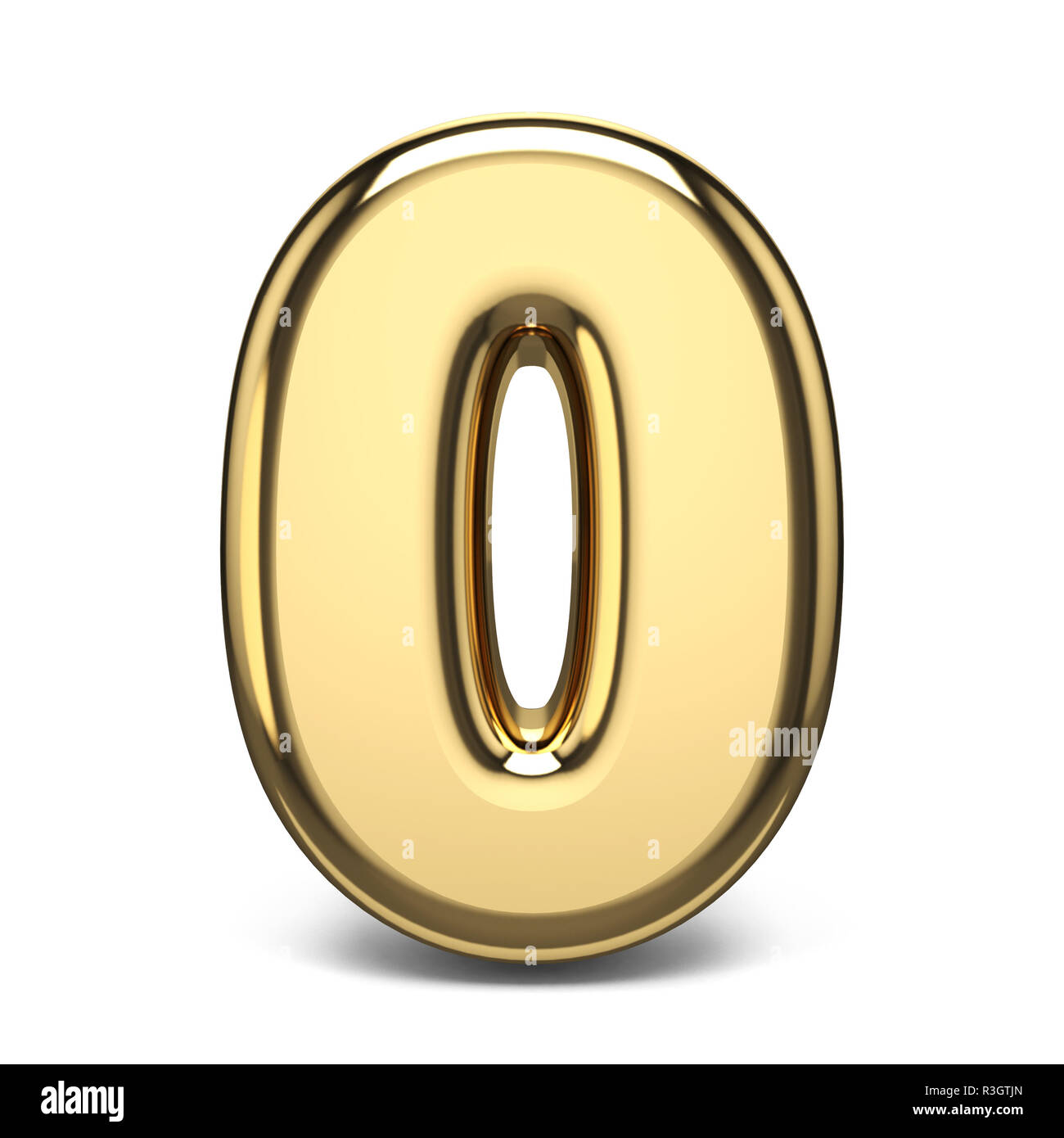 Golden number 0 ZERO 3D render illustration isolated on white background Stock Photo - Alamy