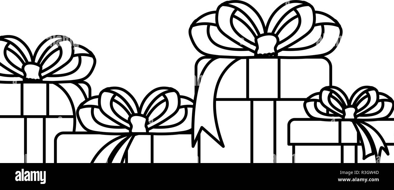 wrapper gift boxes christmas decoration vector illustration Stock ...