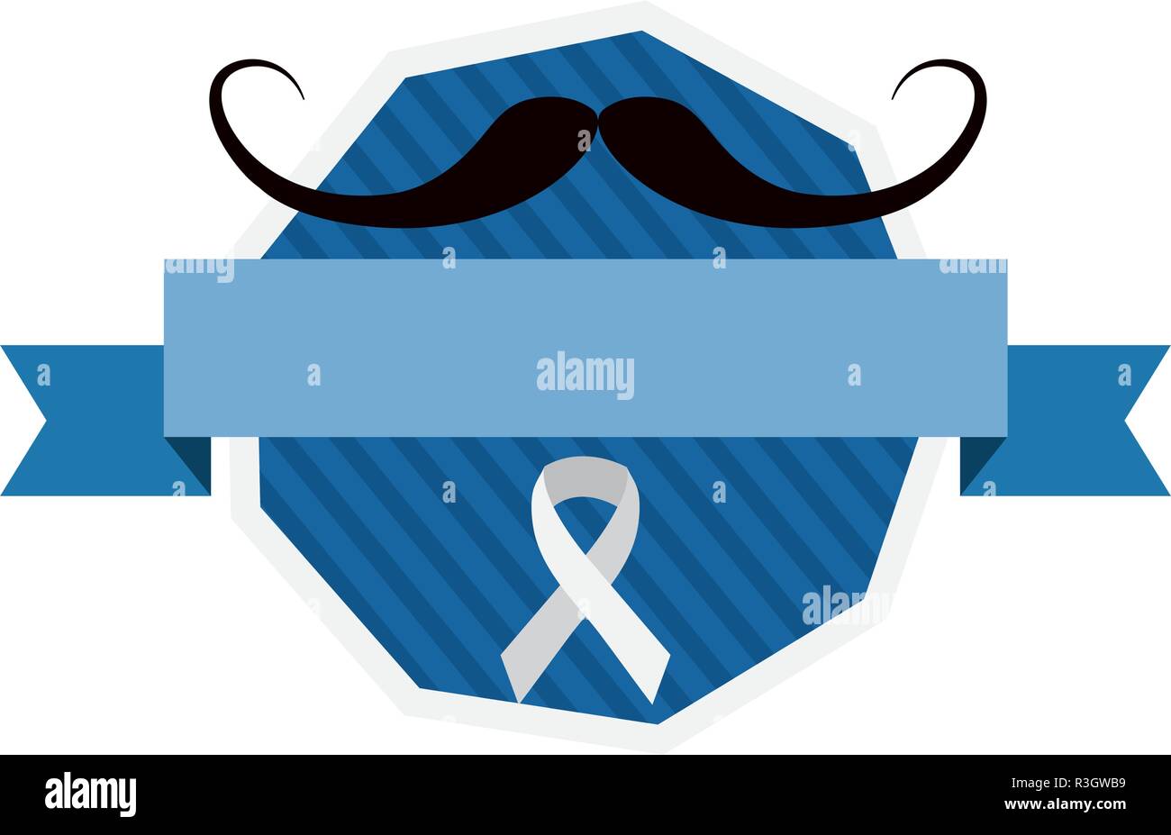 Movember Prostate Cancer Health Label Vector Illustration Stock Vector