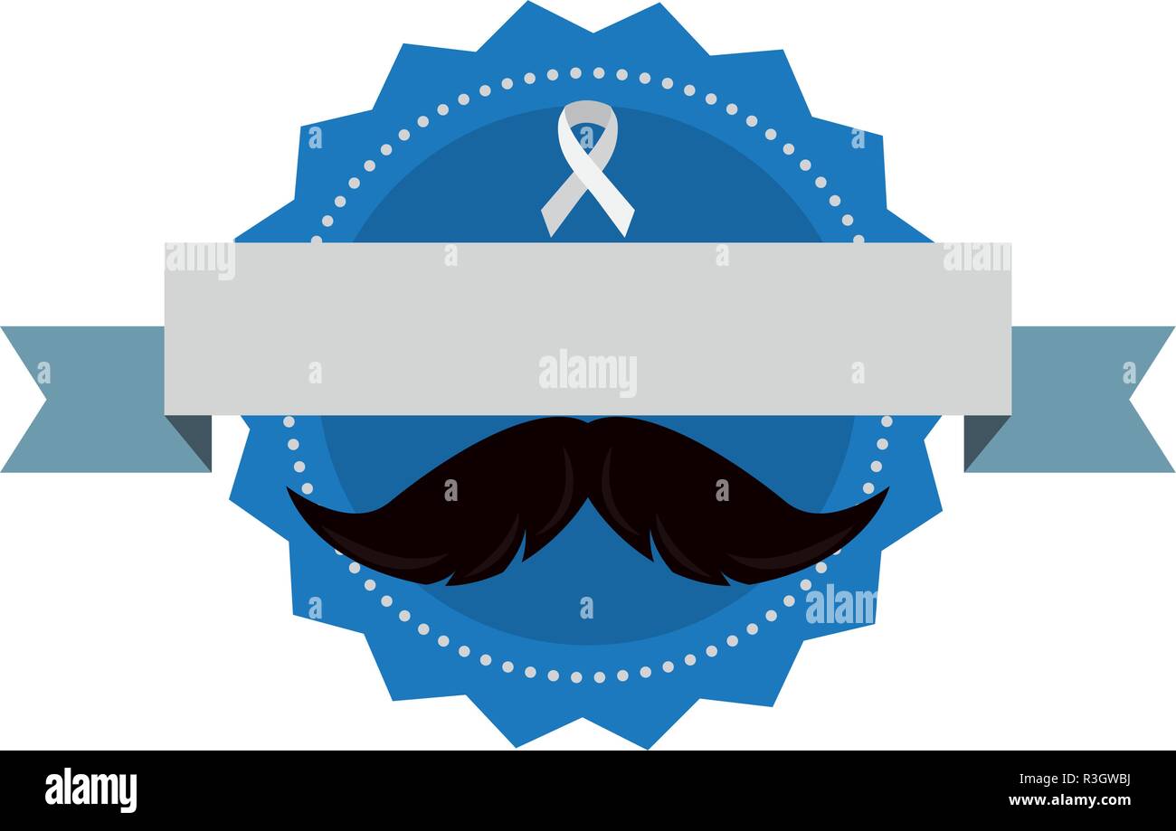 movember prostate cancer health label vector illustration Stock Vector ...