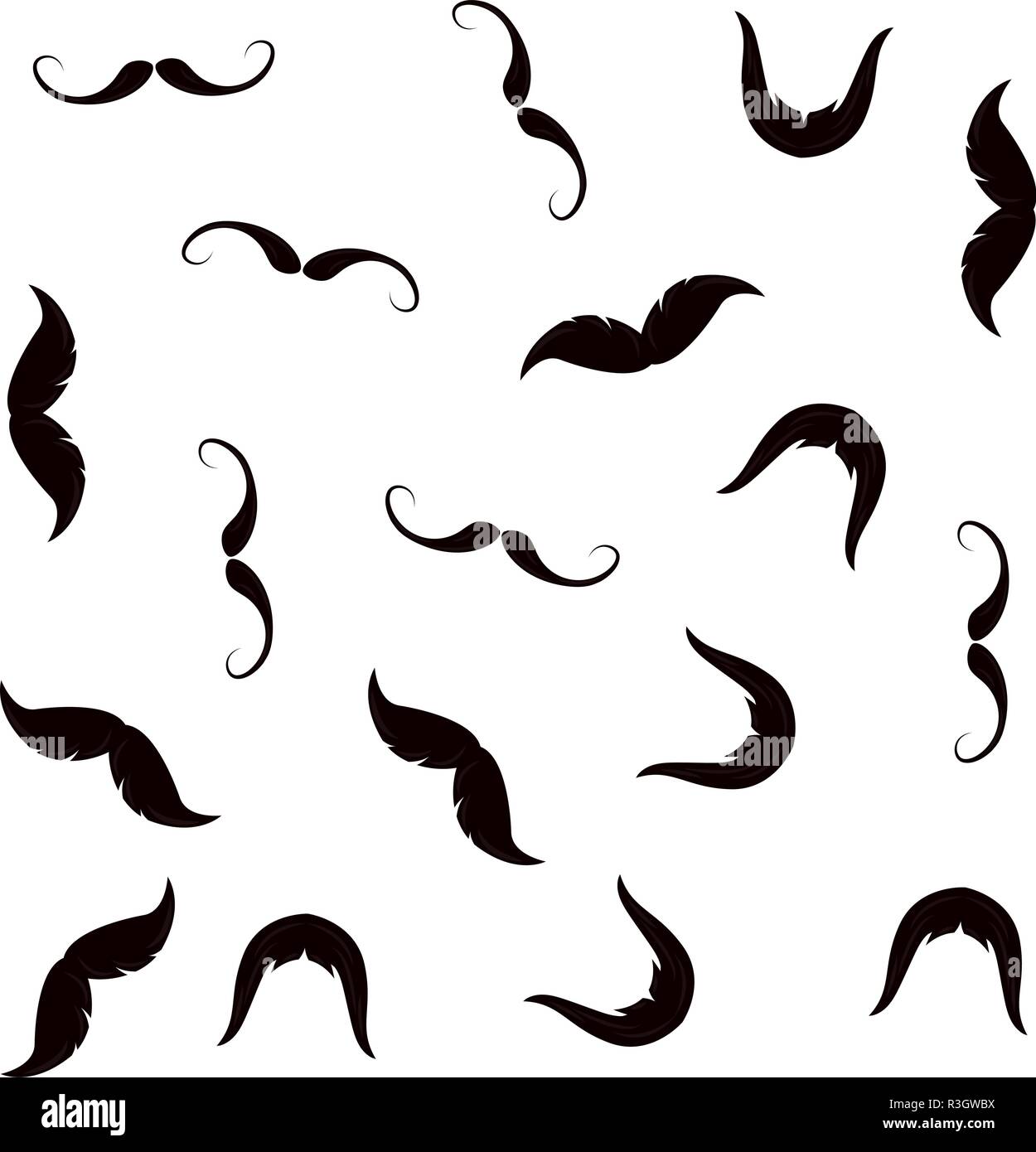 mustache fashion hipster pattern white background vector illustration ...