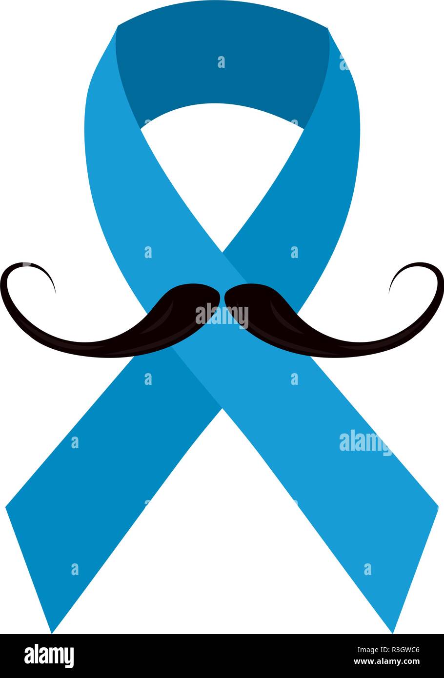blue ribbon and mustache movember campaign vector illustration Stock ...