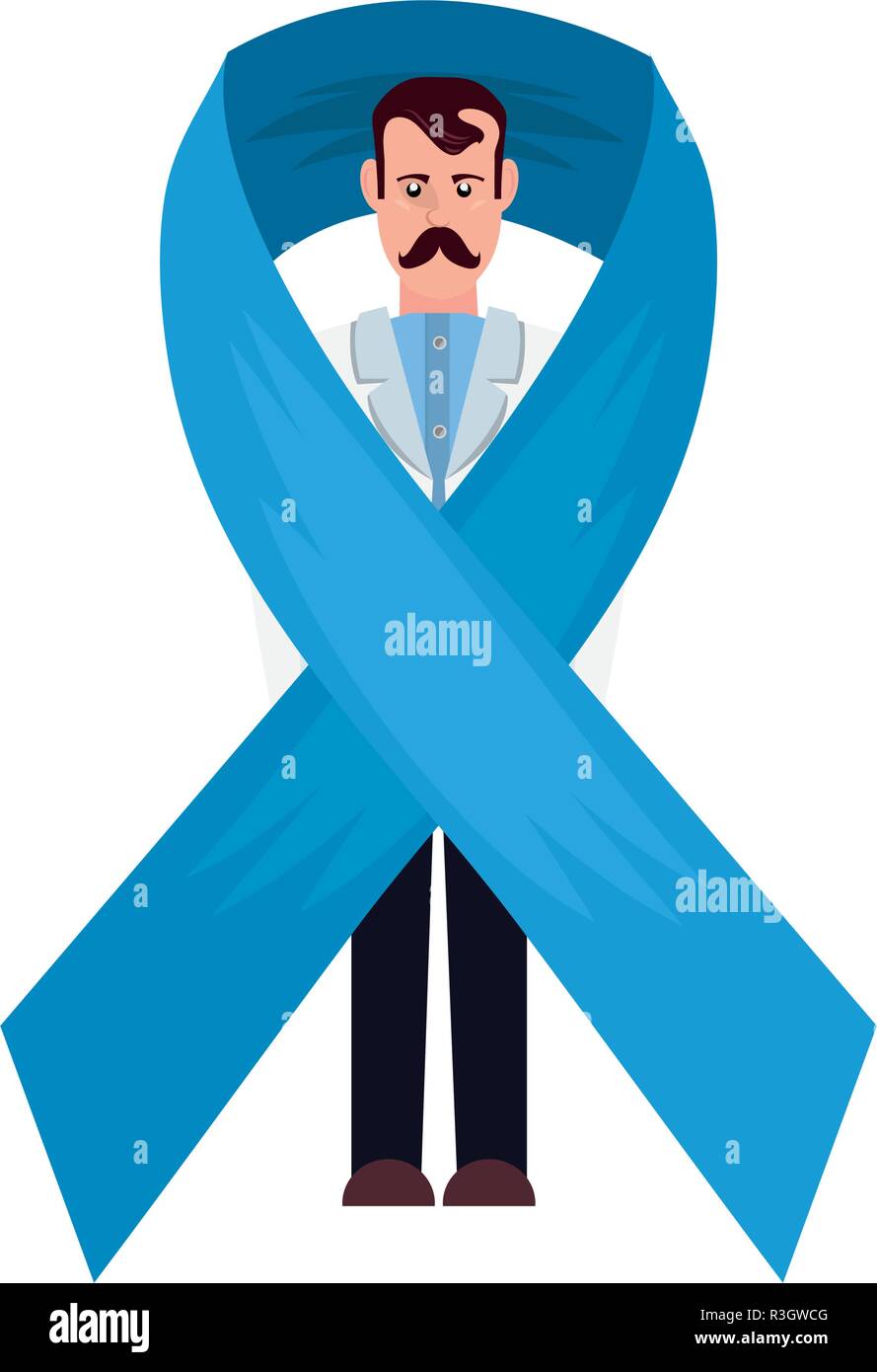 Doctor Wrapped Blue Ribbon Campaign Vector Illustration Stock Vector Image And Art Alamy