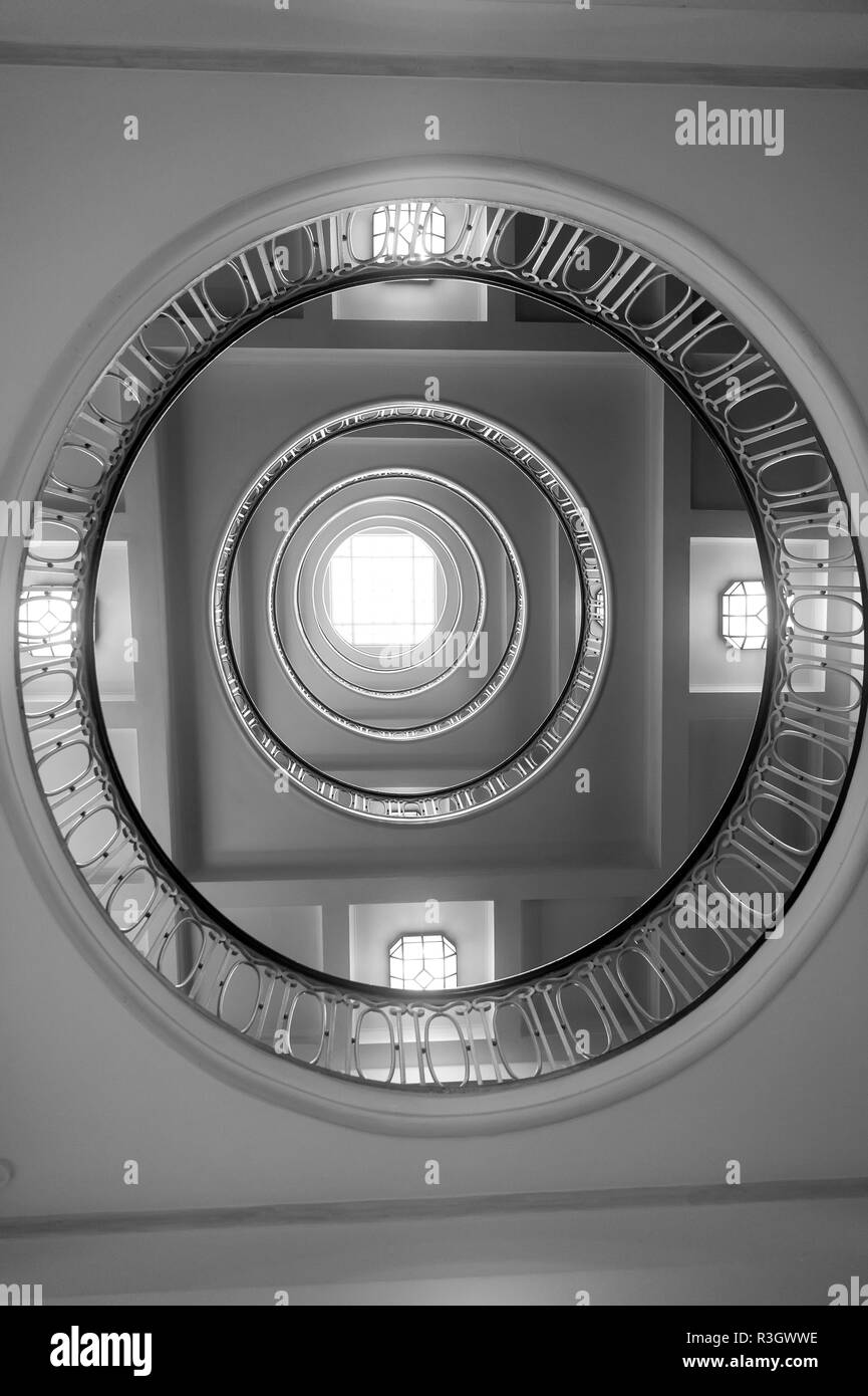 perfect geometry. Multistory round ceiling in Hamburg, Germany ...