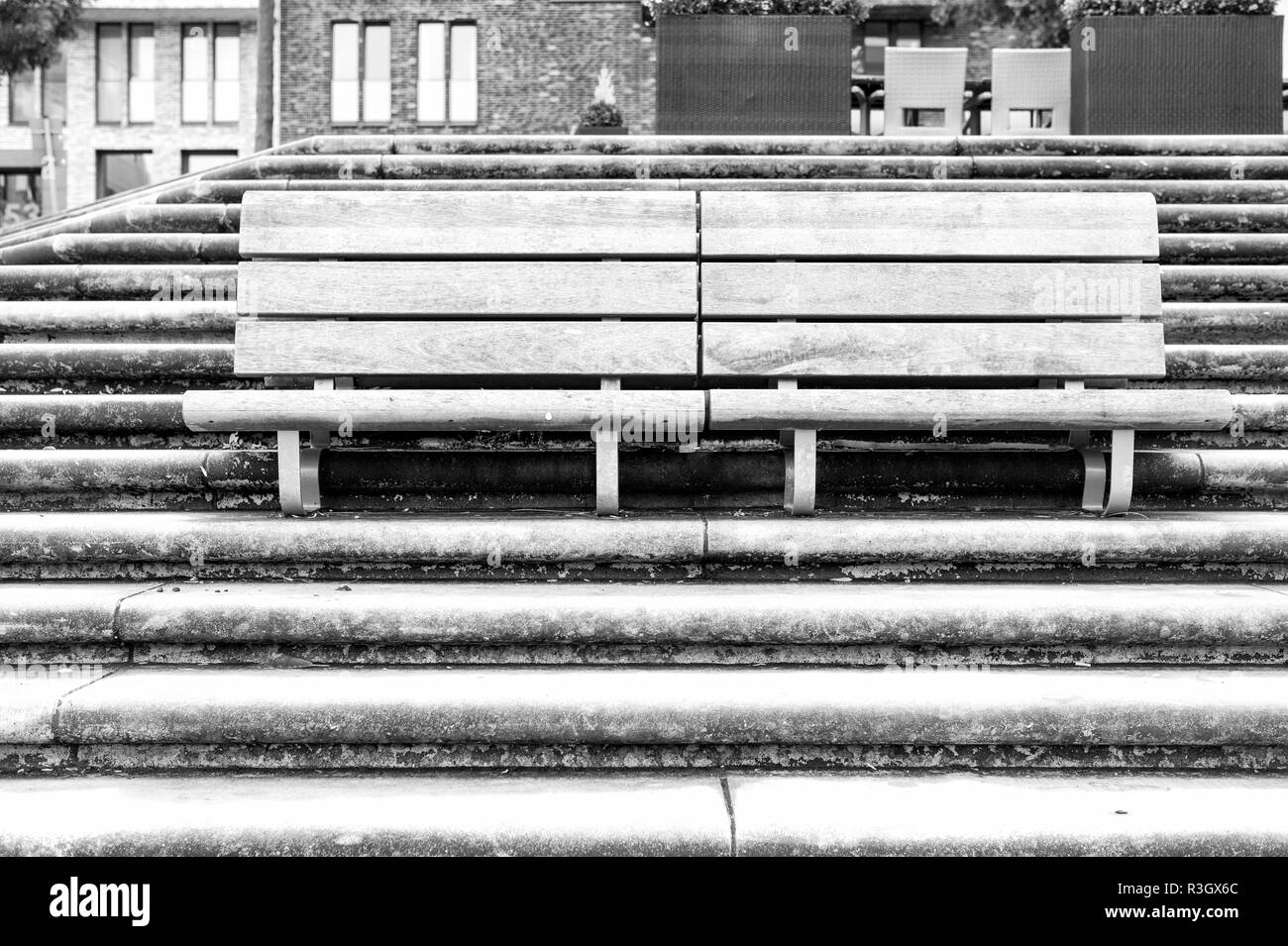 Relax rest, seat outdoor furniture in Hamburg, Germany. Benches on ...