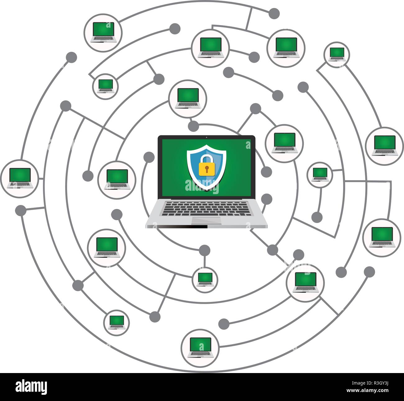Computer screen lock network Stock Vector Images - Alamy