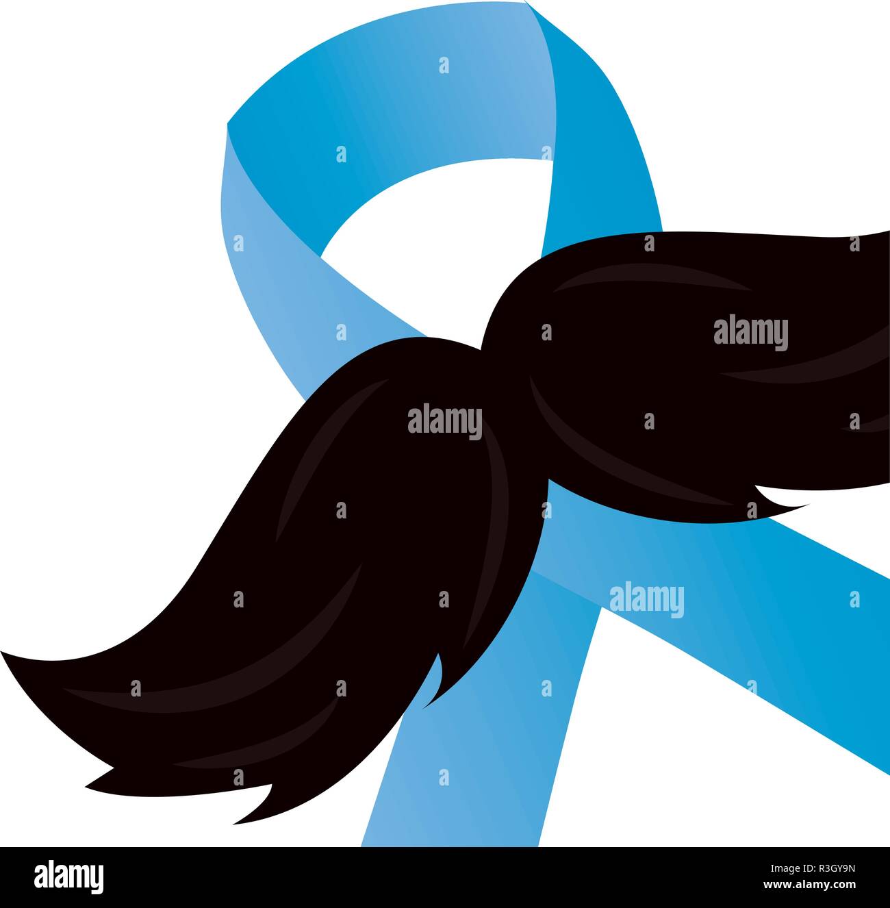 movember day sticker ribbon moustache vector illustration Stock Vector ...