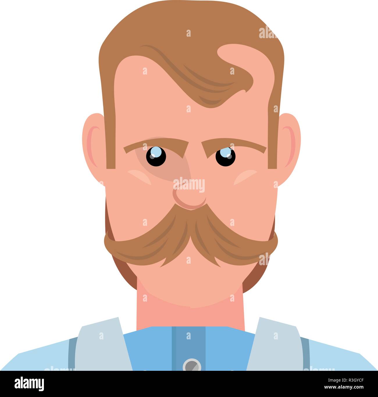 man portrait character with moustache vector illustration Stock Vector ...