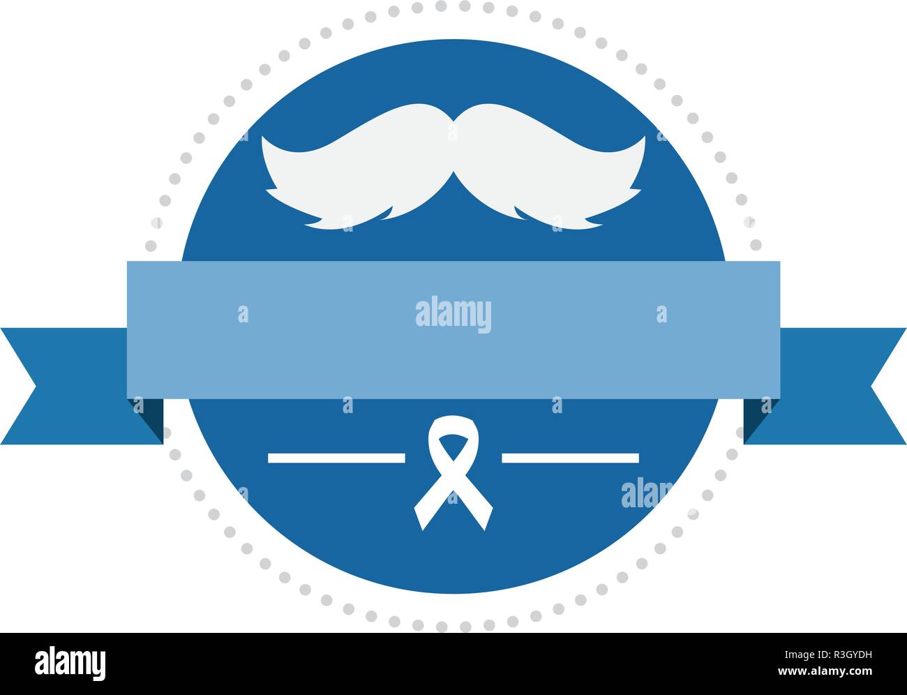 label mustache ribbon movember prostate cancer vector illustration ...