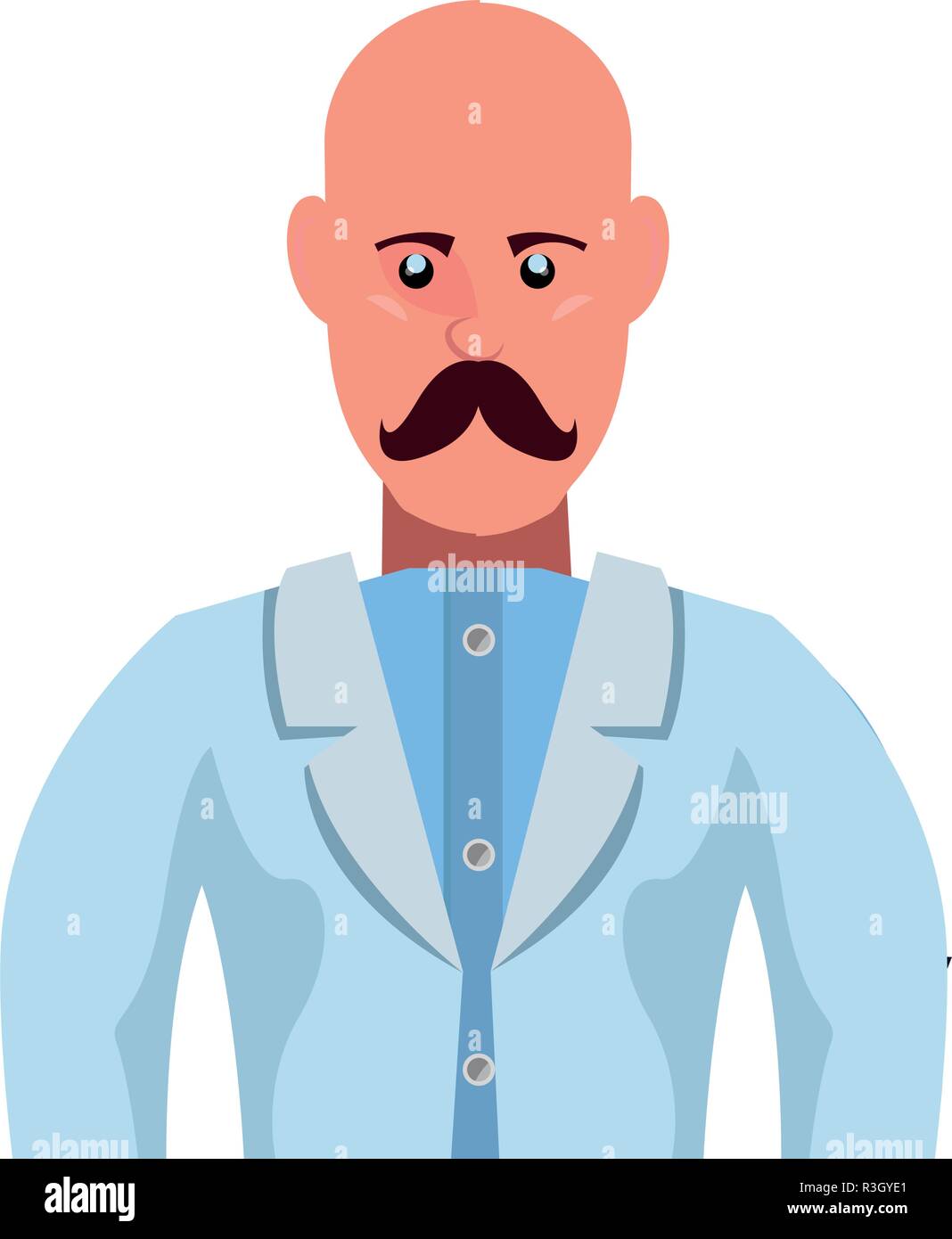 Cartoon Bald Man Mustache High Resolution Stock Photography and Images ...