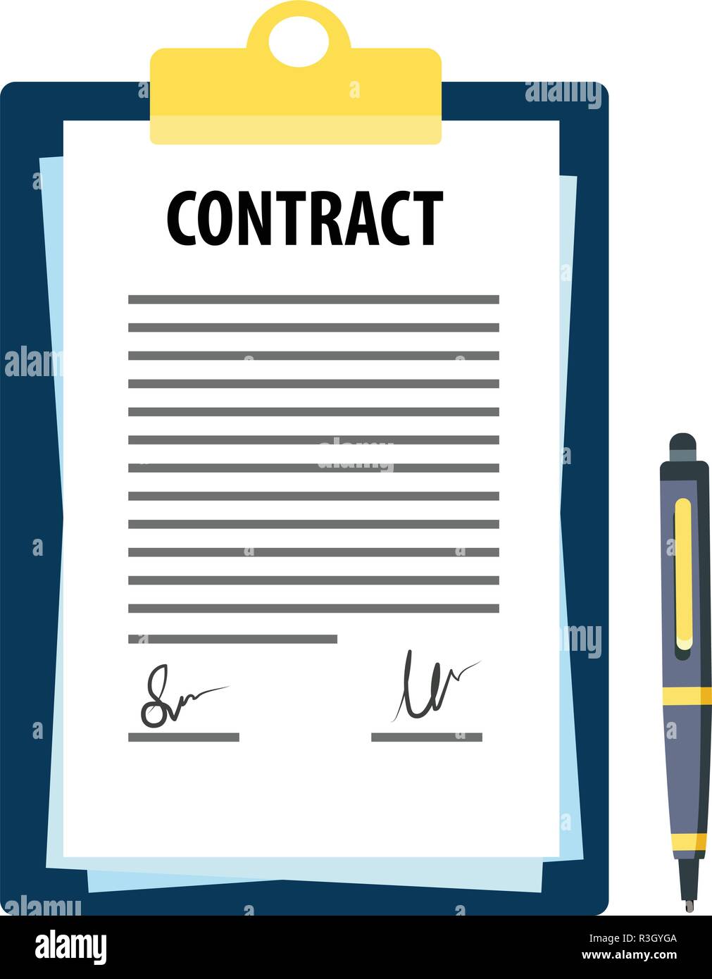 Documents and signature vector illustration hi-res stock photography ...