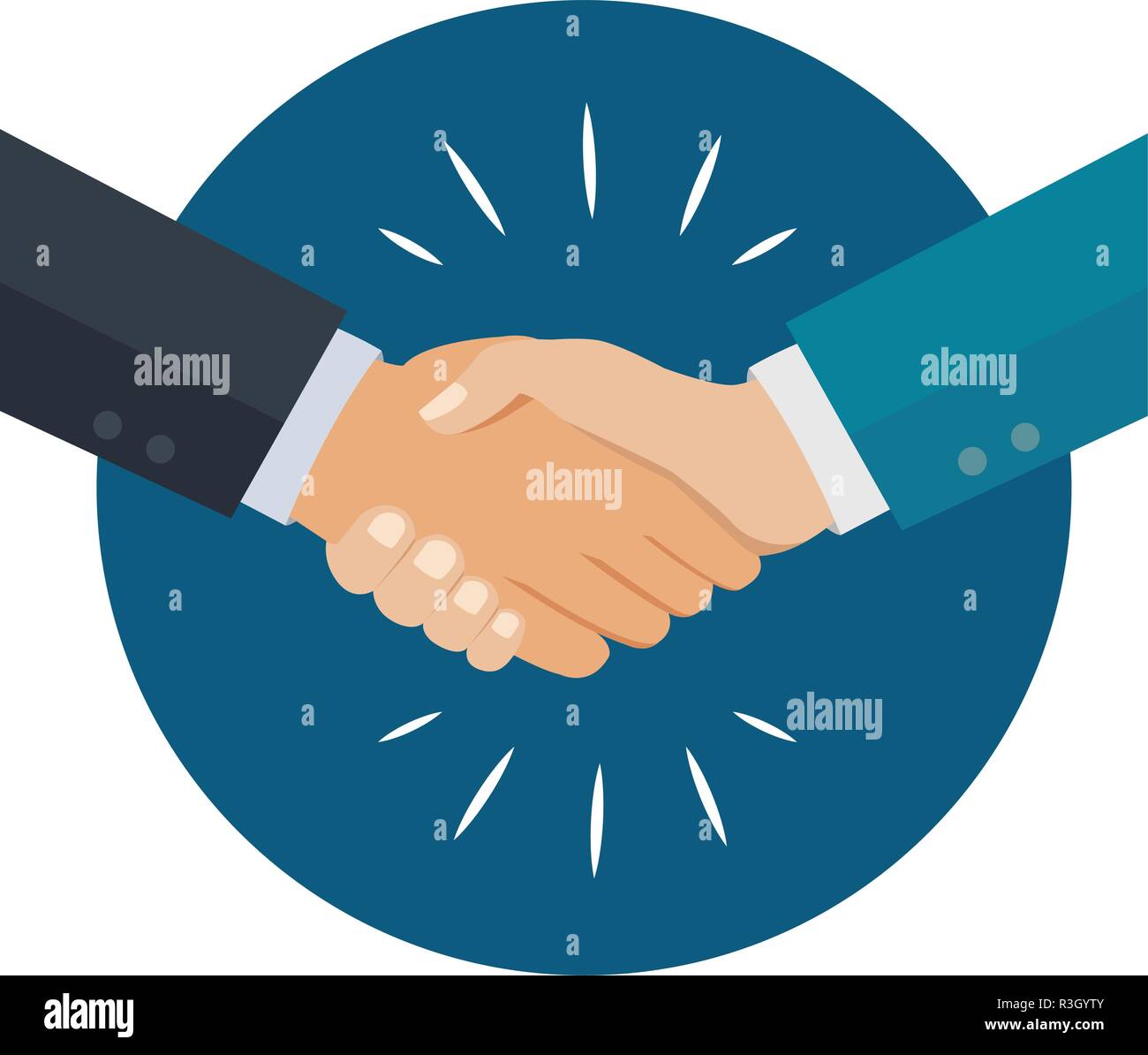 Symbol of success, Businessman handshake Stock Vector Image & Art - Alamy