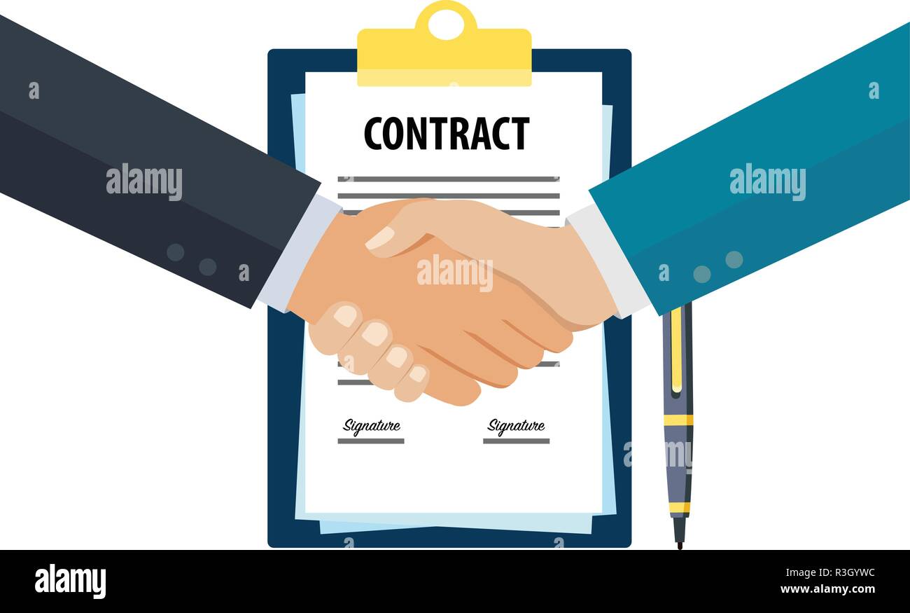 Handshake business deal contract Stock Vector Images - Alamy