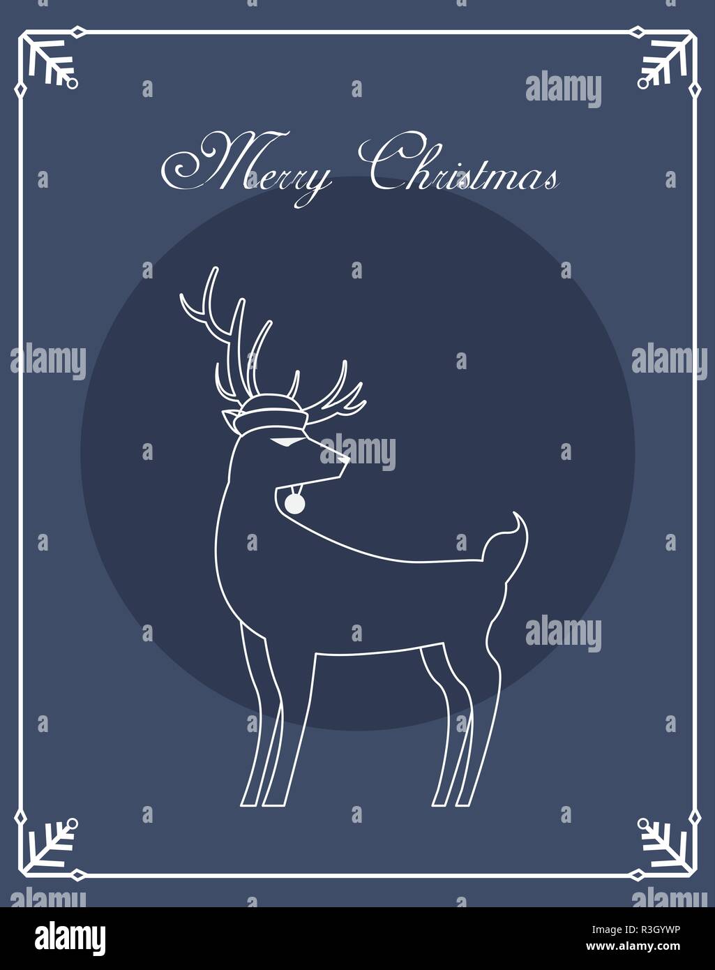 deer greeting card merry christmas vector illustration Stock Vector ...