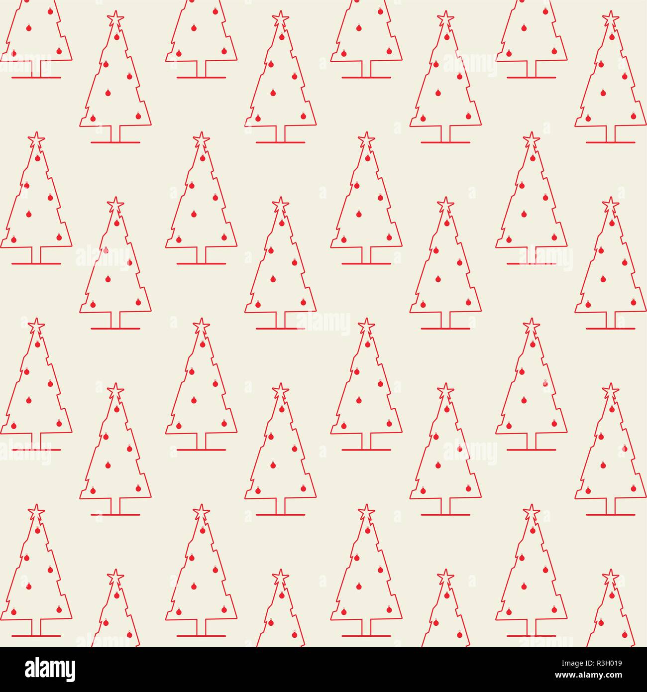 merry christmas pine trees decoration pattern vector illustration Stock ...
