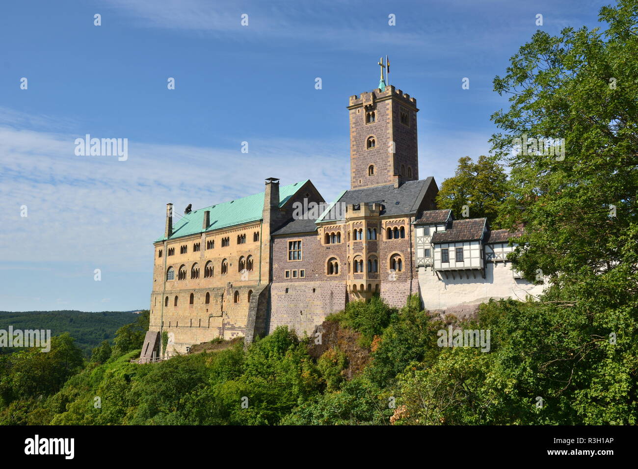Eisenach, Germany – View on WARTBURG castle near the historical town of ...