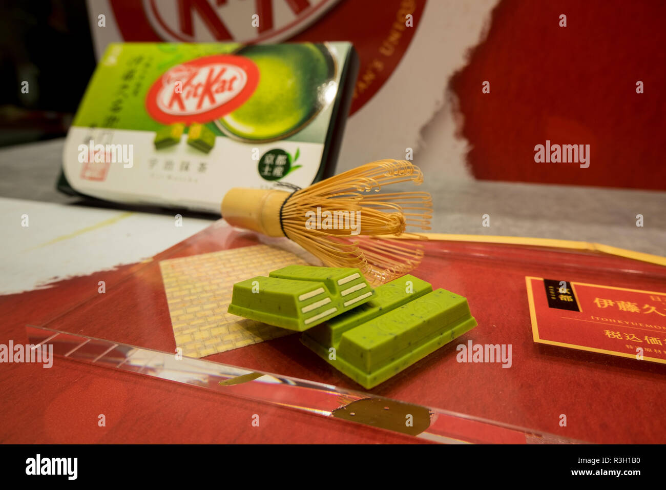 Exotic Kit Kat flavors on display and for sale at their Chocolatory ...