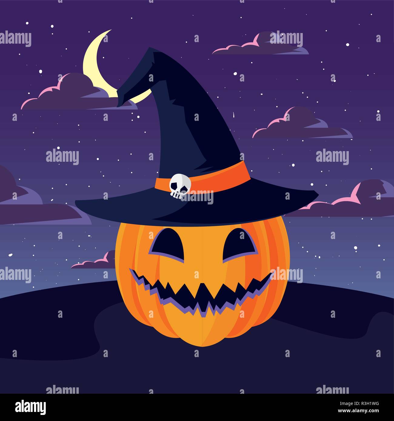 Pumpkin and bats hi-res stock photography and images - Alamy