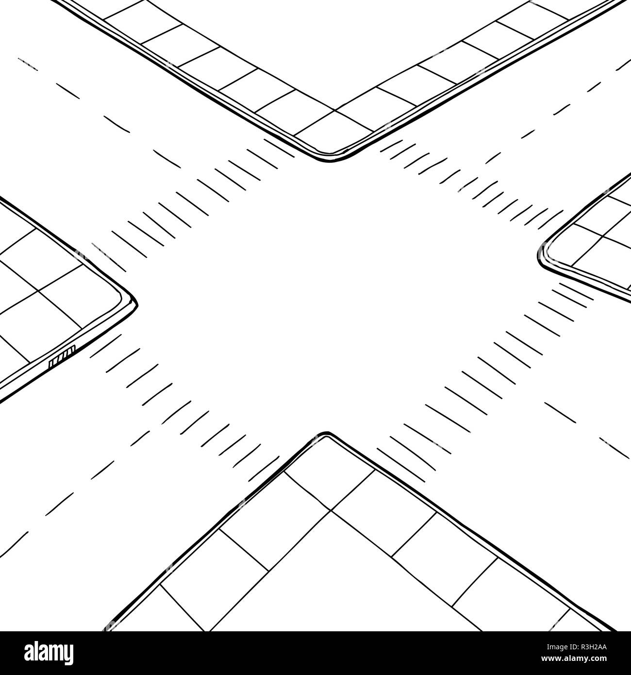 Horizontal Road Clipart Black And White Cross