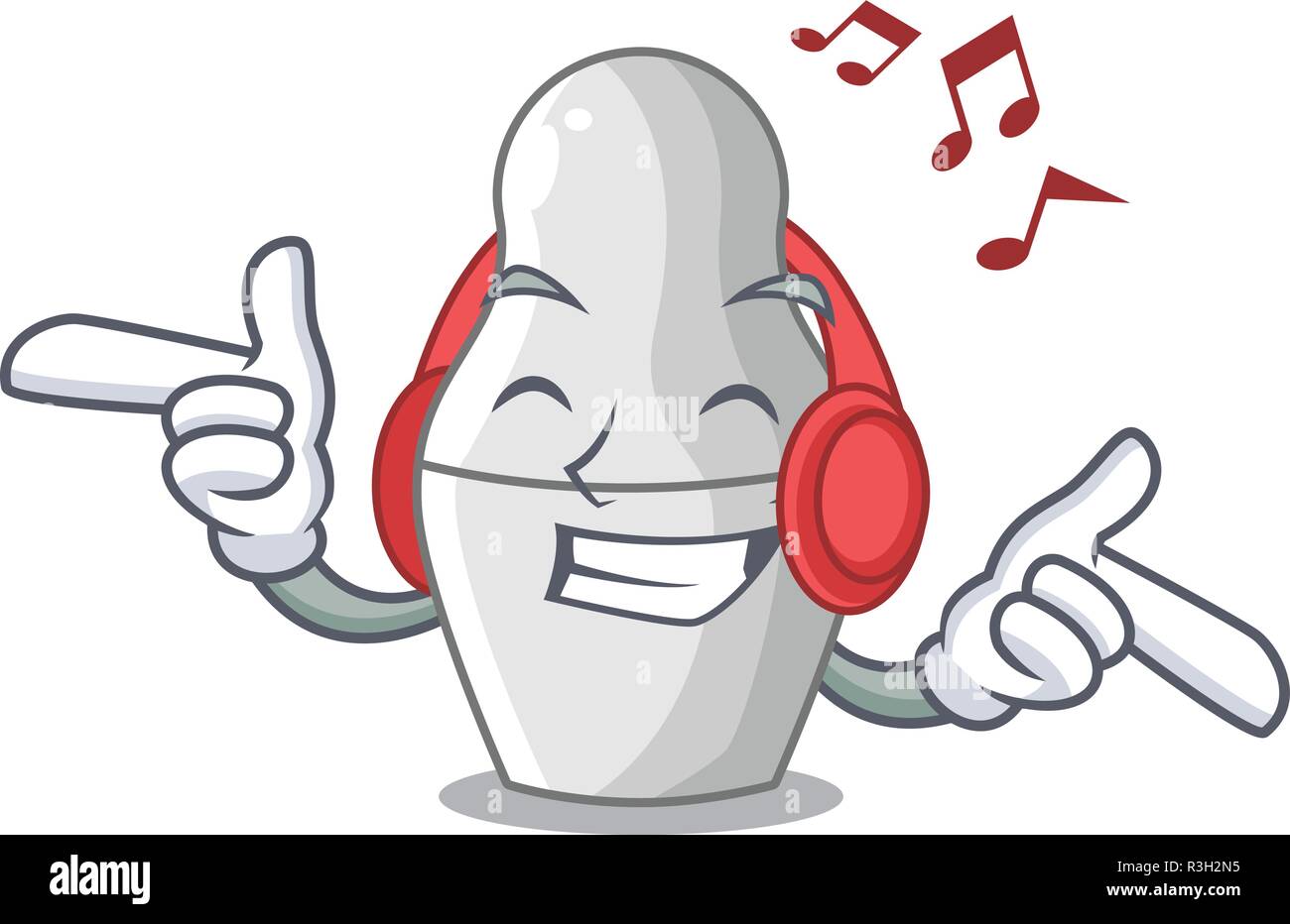 Listening music cartoon nesting dolls which not painted Stock Vector ...