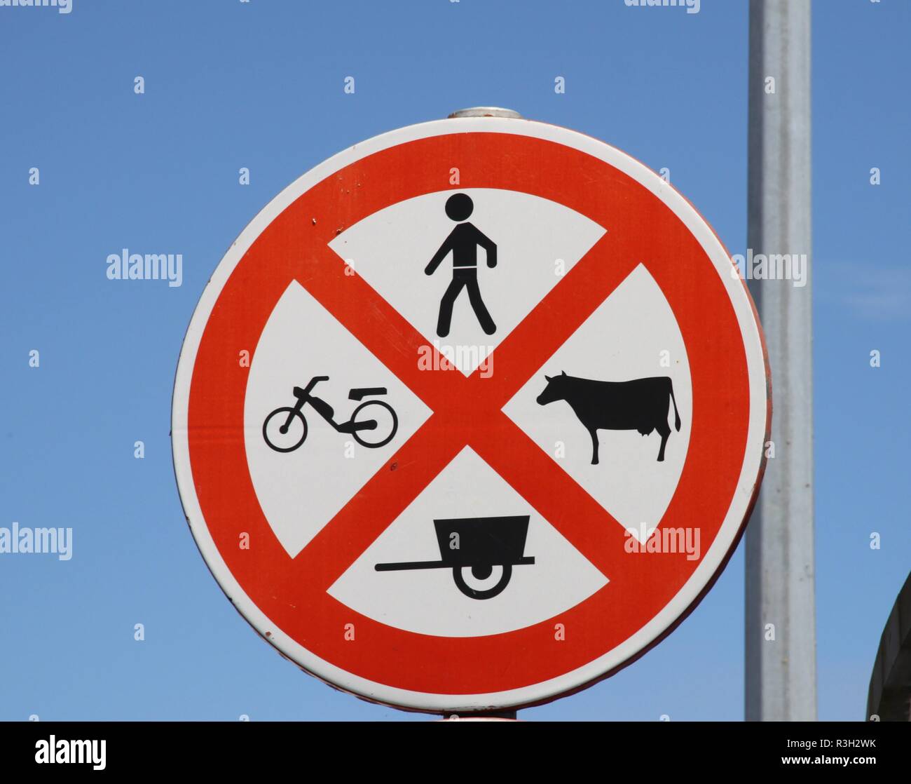 traffic sign in the azores Stock Photo - Alamy