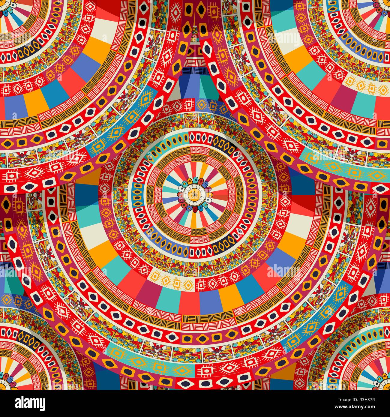 Native aztec, mayan round seamless pattern vector for your design Stock ...