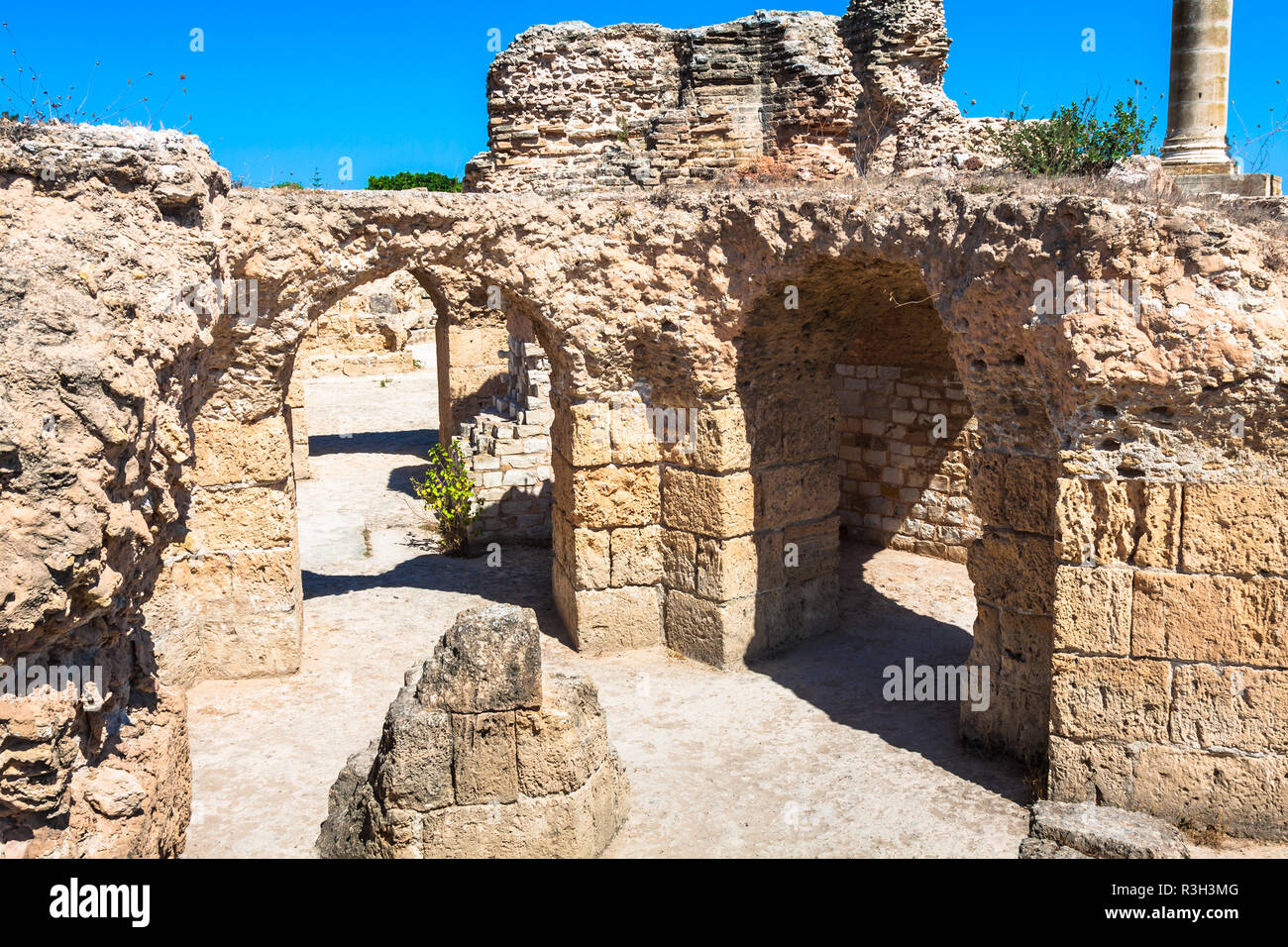 ruins of antonine baths at carthage,tunisia Stock Photo - Alamy