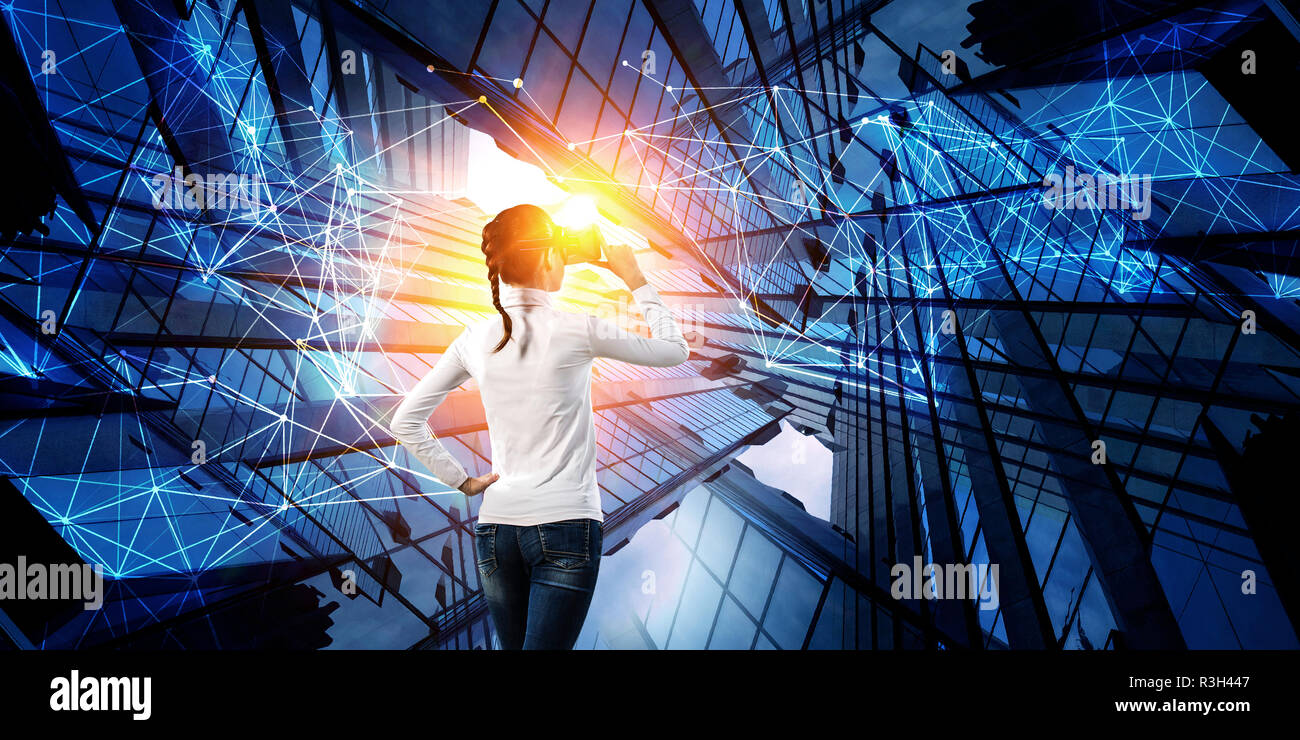 Future of virtual technology. Mixed media Stock Photo - Alamy