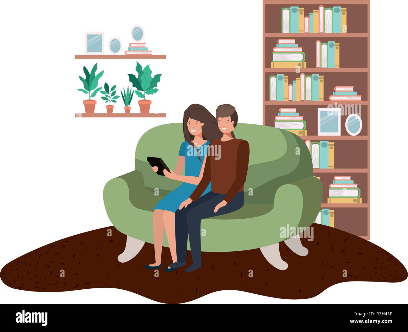 Professional business man using tablet Stock Vector Images - Alamy