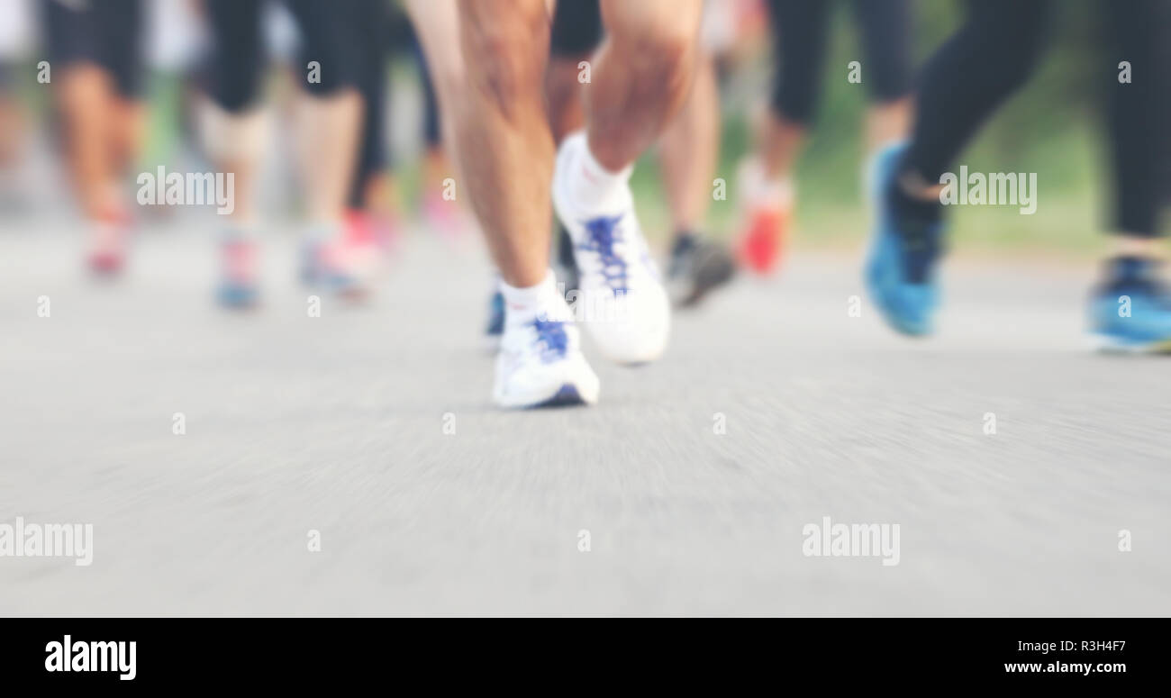 Motion blur of Marathon running Stock Photo - Alamy