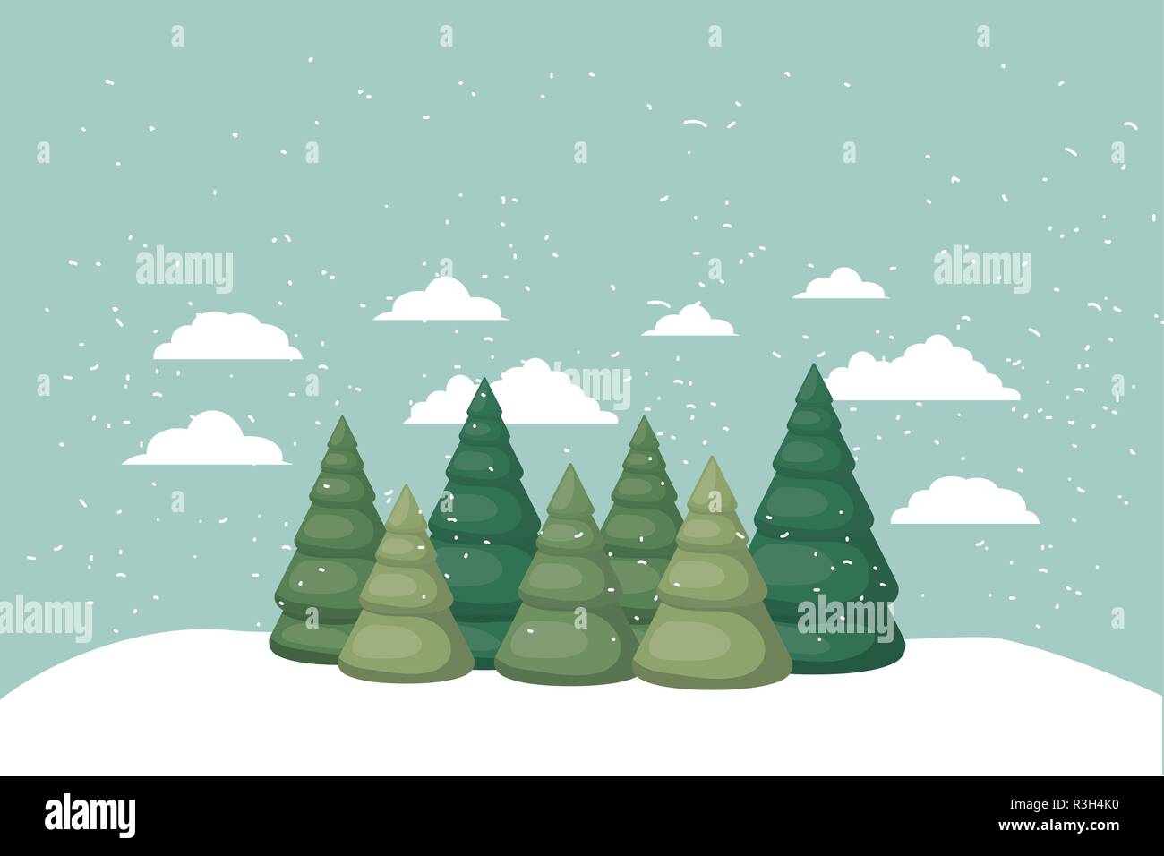 Trees decorated christmas in Stock Vector Images - Alamy