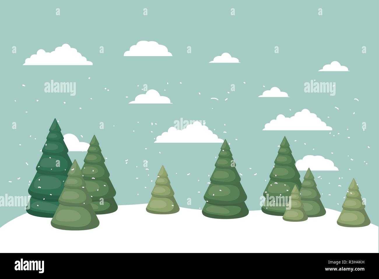 Trees decorated christmas in Stock Vector Images - Alamy