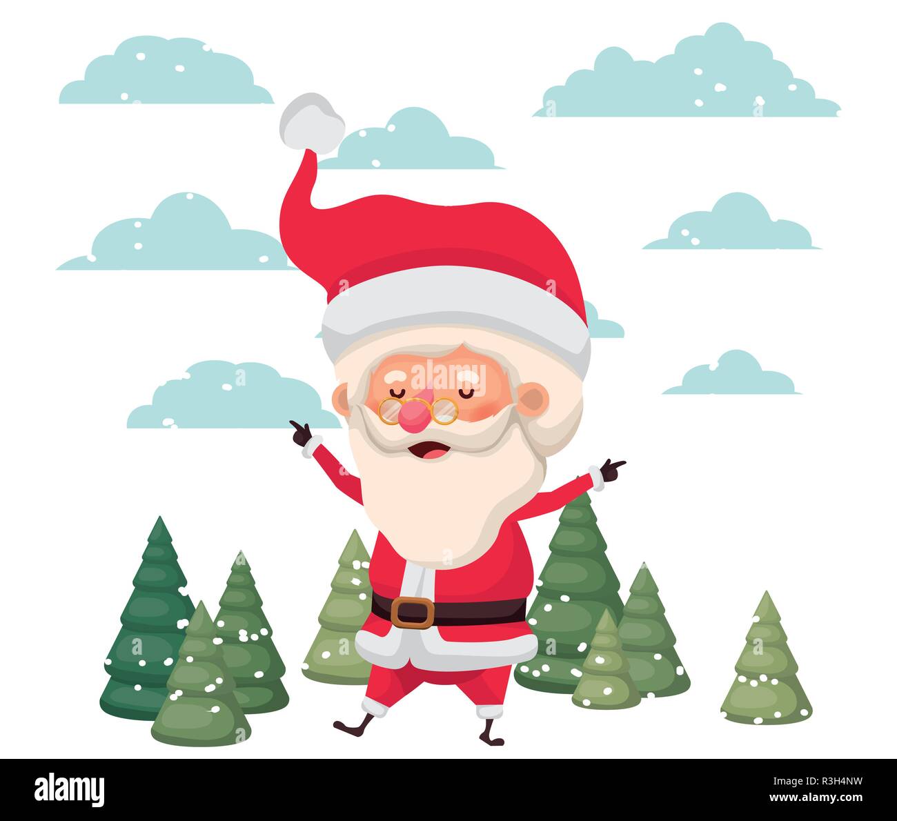 santa claus moving in the snow avatar character Stock Vector Image ...