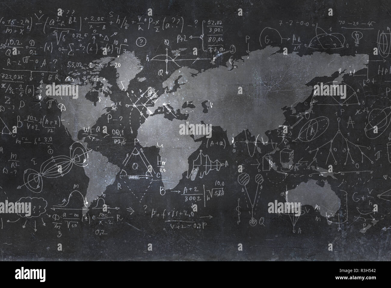 Chalkboard with formulas Stock Photo - Alamy