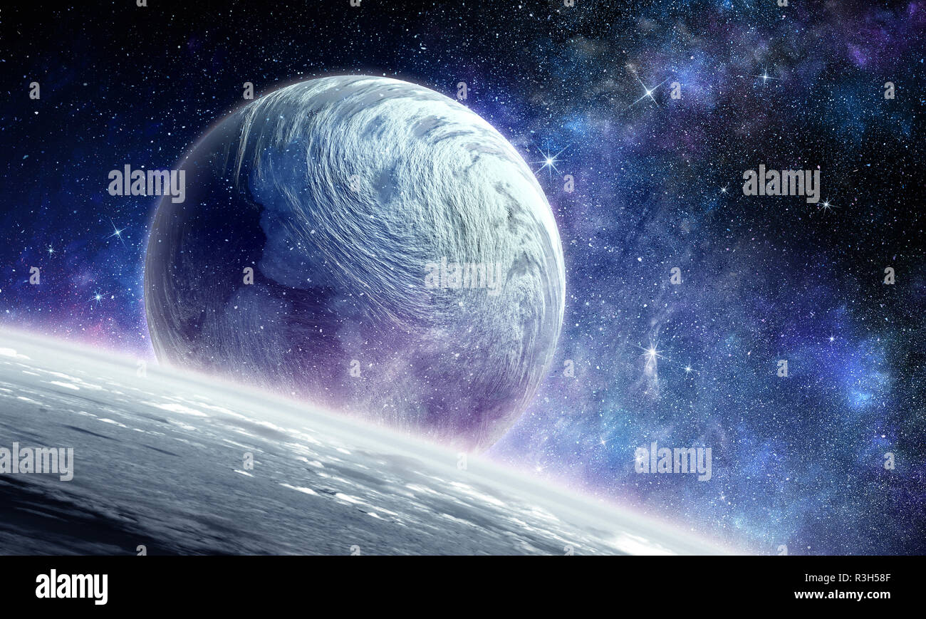 Space planets and nebula Stock Photo - Alamy