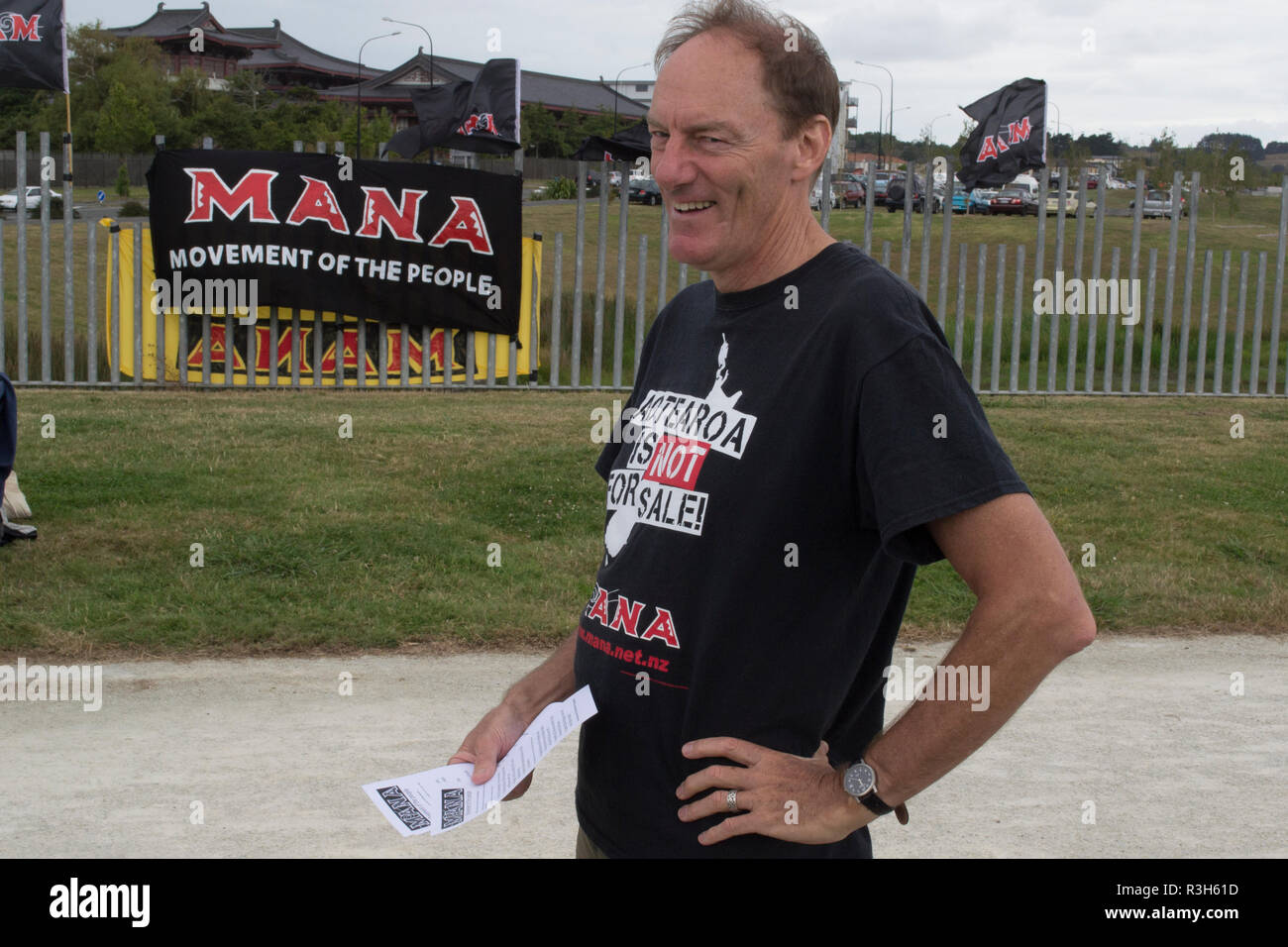 Auckland, New Zealand. Political activist John Minto Stock Photo - Alamy