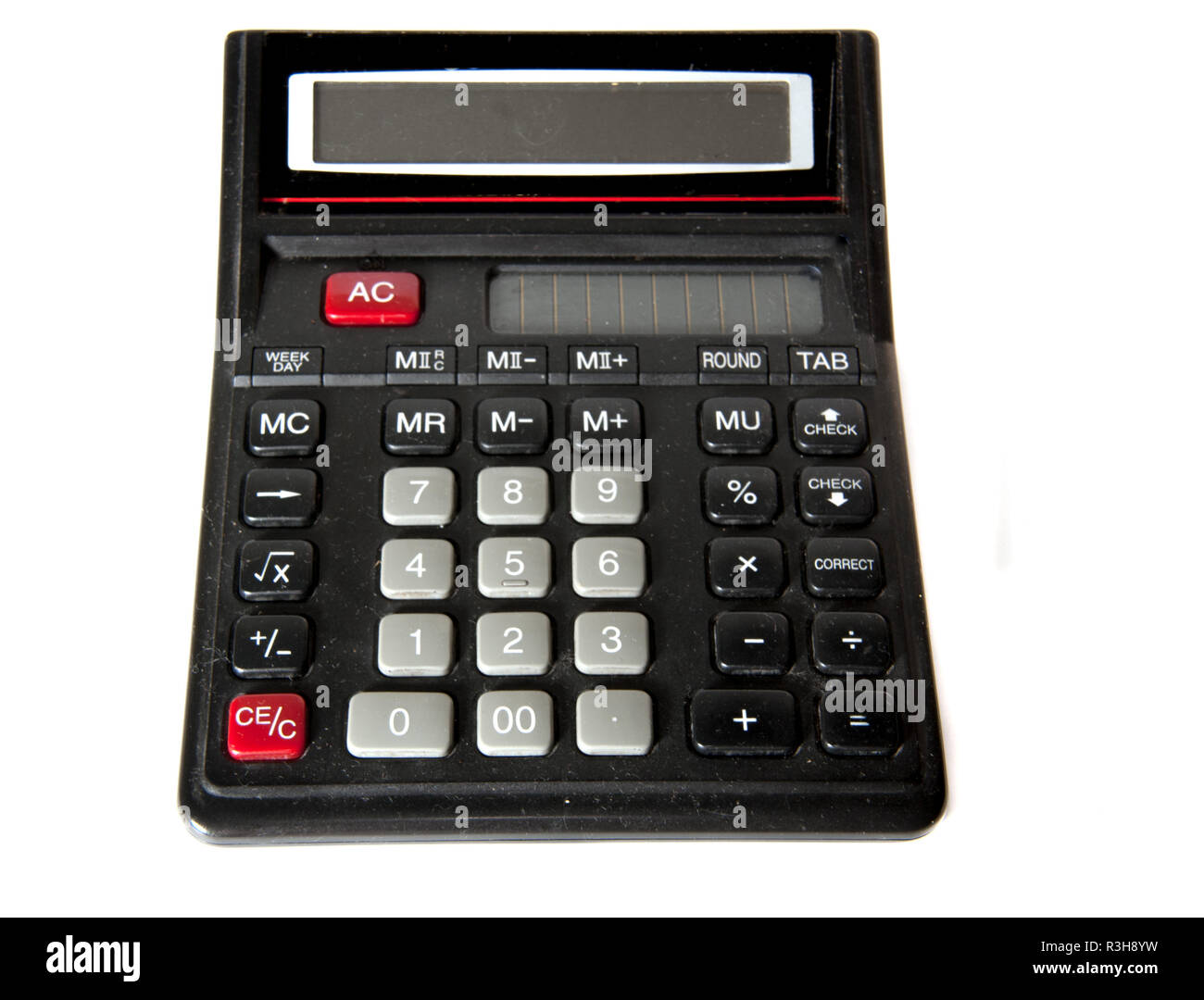 Bank statement pencil calculator Cut Out Stock Images & Pictures - Alamy